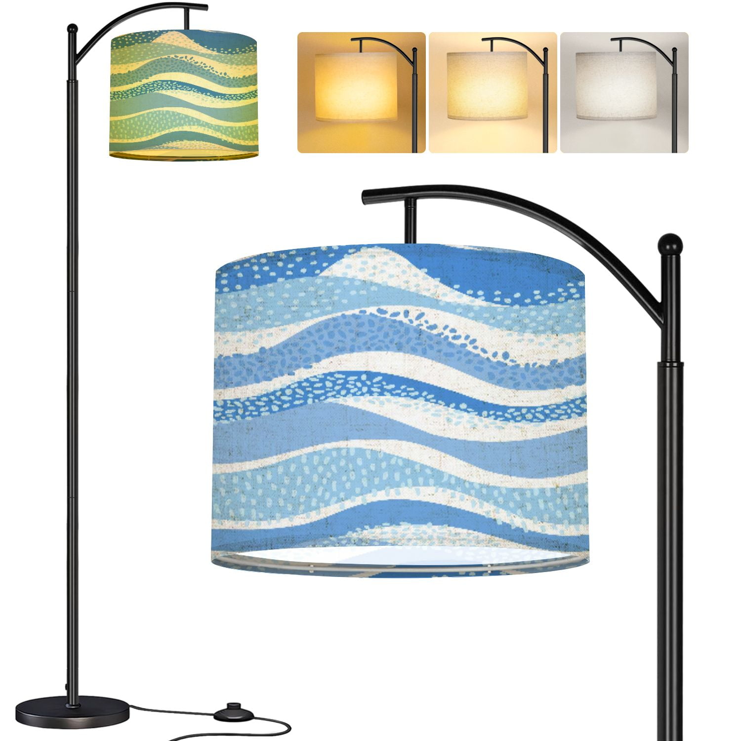 Arc Floor Lamp Wavy sea ocean seamless pattern modern style Horizontal ...