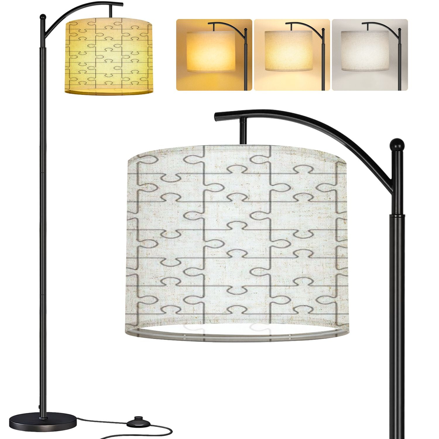 Arc Floor Lamp White puzzle Tall Modern Standing Lamp LED Adjustable ...