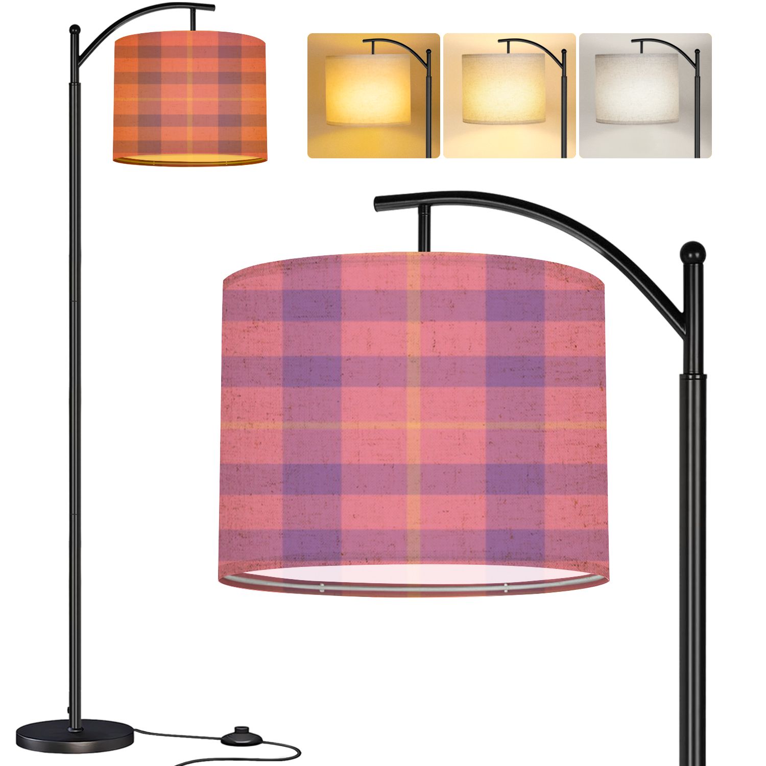 Arc Floor Lamp Woman texture seamless tartan plaid Repetition textile ...