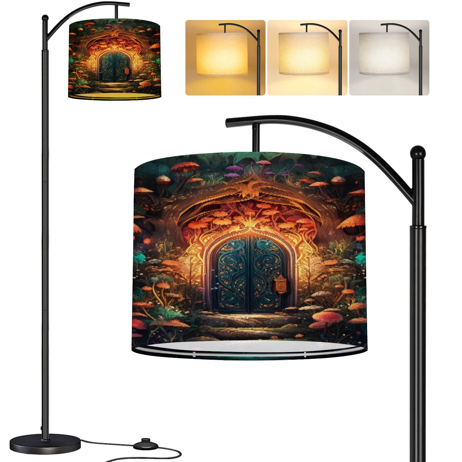 Arc Floor Lamp Wooden door to an Magic Gate Mysterious Entrance to ...