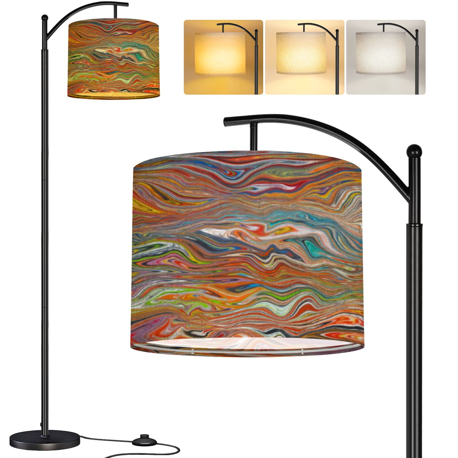 Arc Floor Lamp abstract art Tall Modern Standing Lamp LED Adjustable ...
