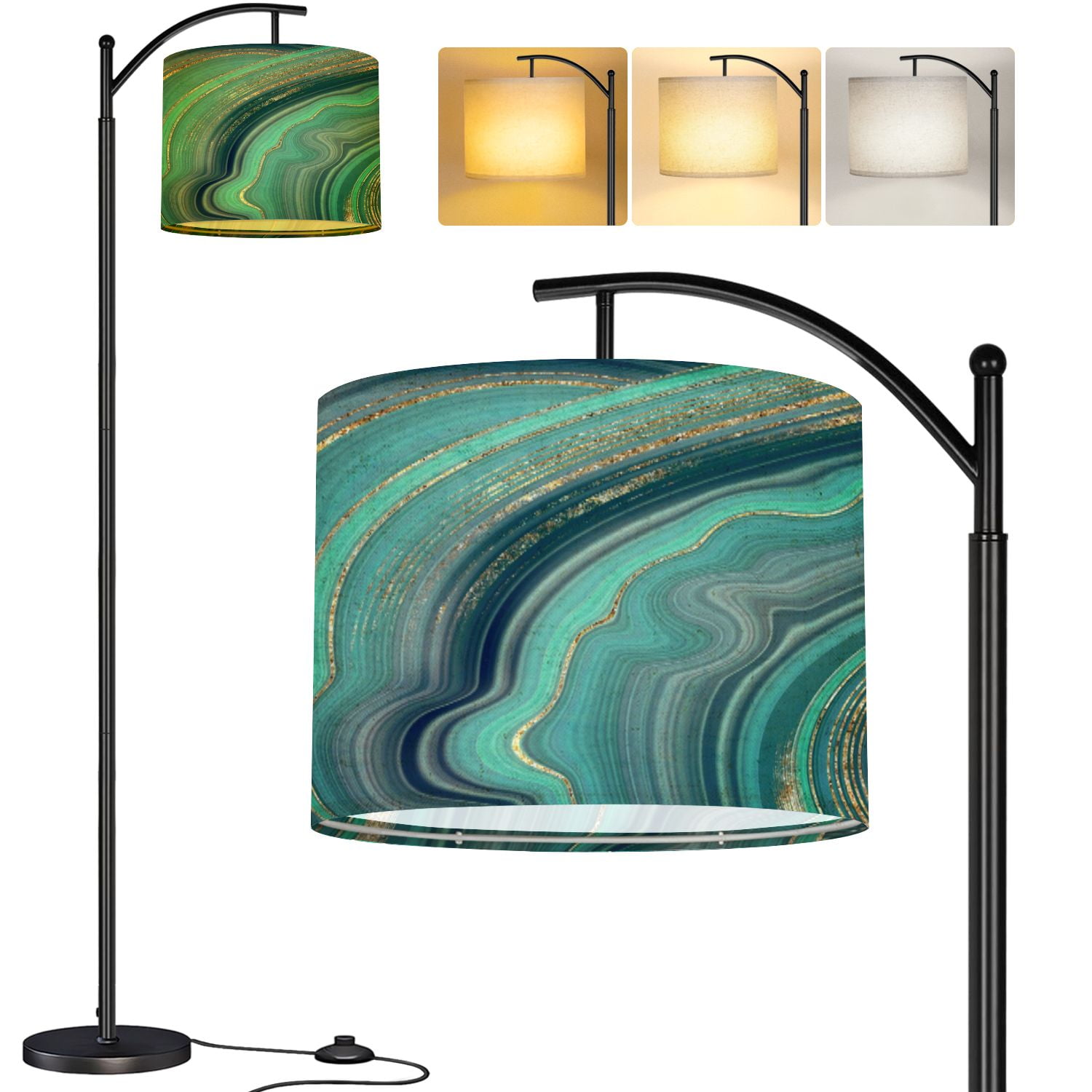 Arc Floor Lamp abstract fake stone texture malachite agate mint green ...
