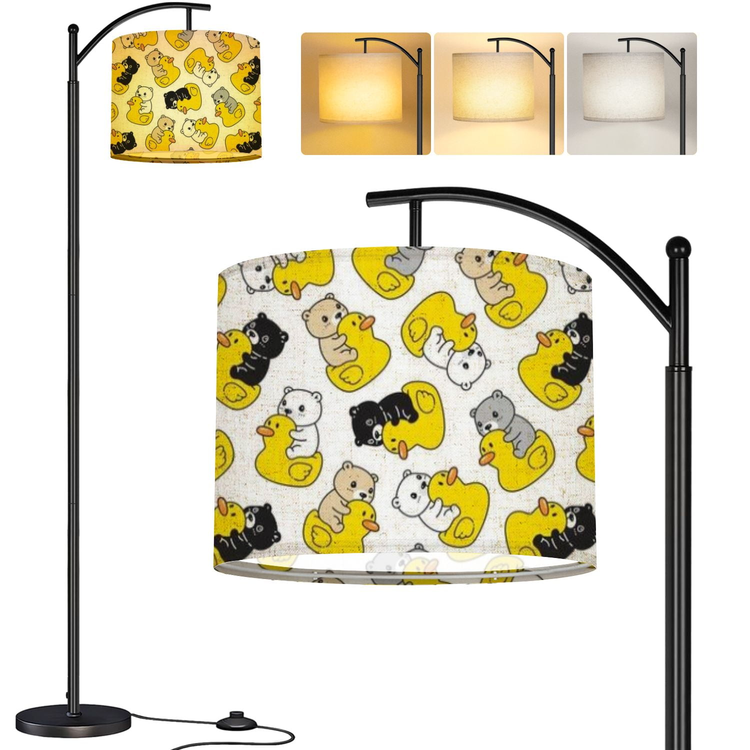 Arc Floor Lamp bear polar seamless pattern duck rubber swimming ring ...