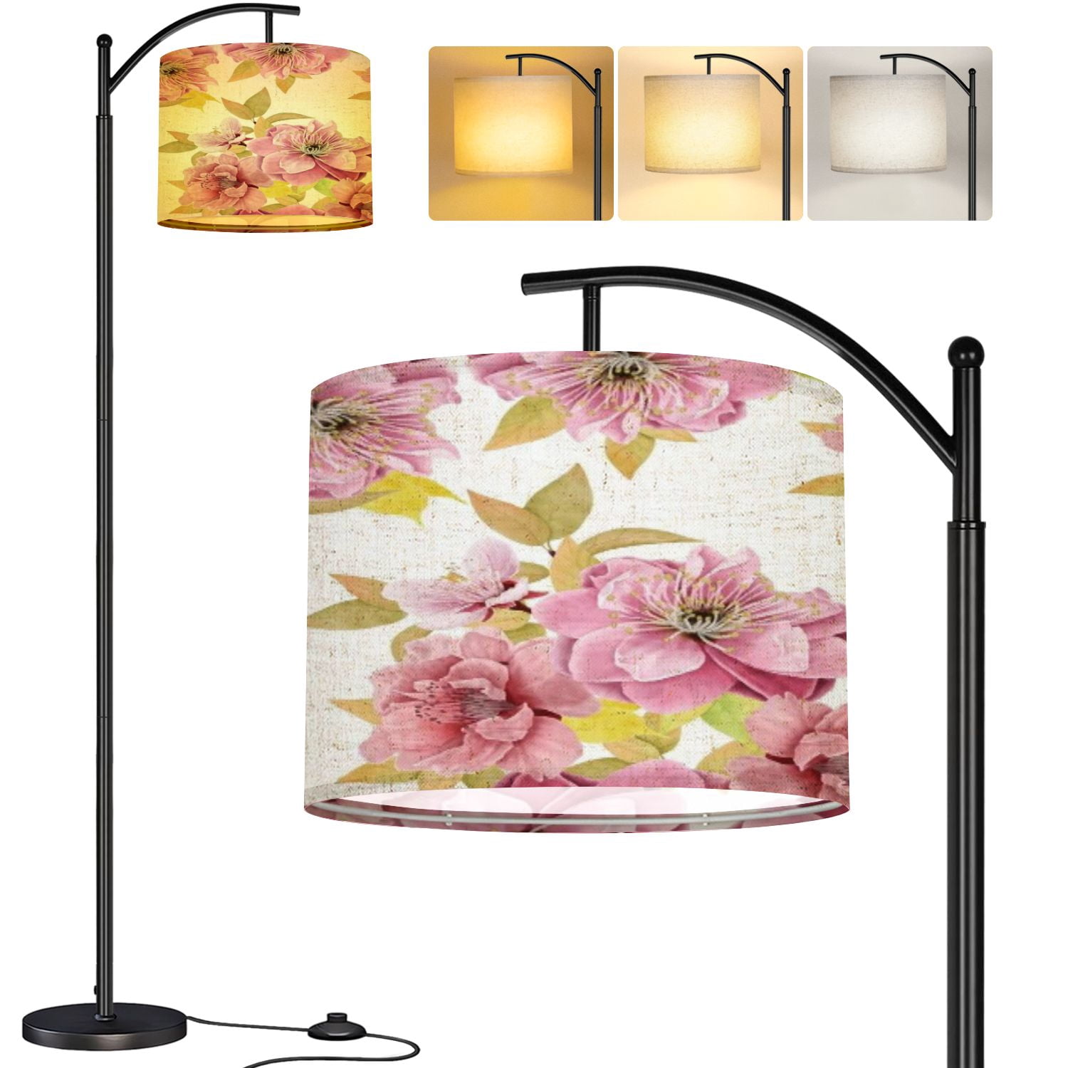 Arc Floor Lamp beautiful floral cherry blossom seamless pattern Tall ...