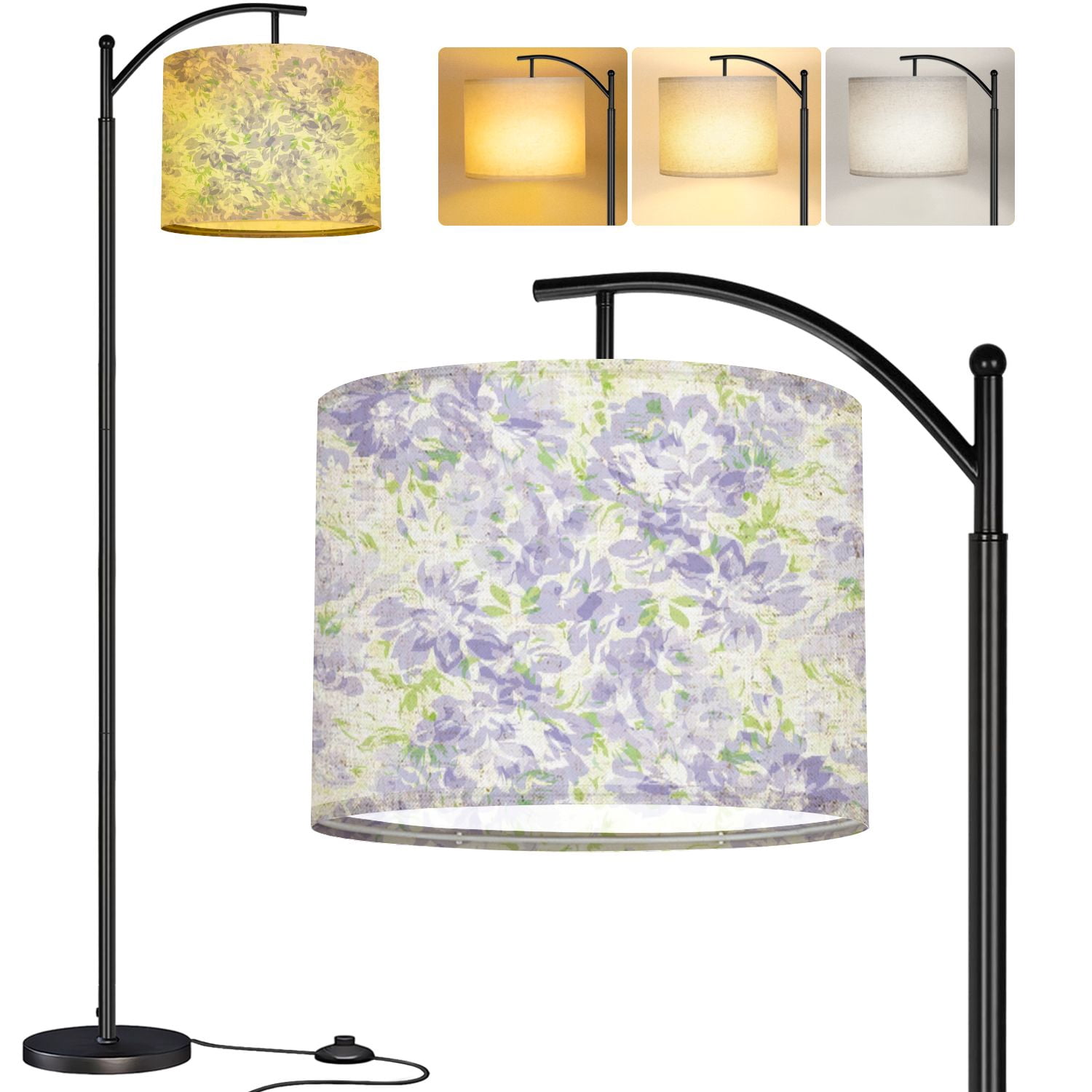 Arc Floor Lamp blue green floral pattern seamless floral pattern design ...