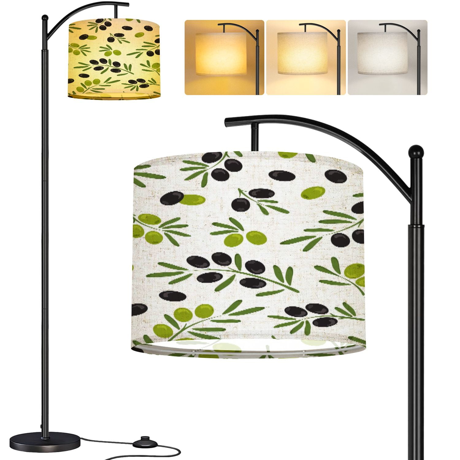Arc Floor Lamp branch leaf seamless patetrn italian fruits green drawn ...