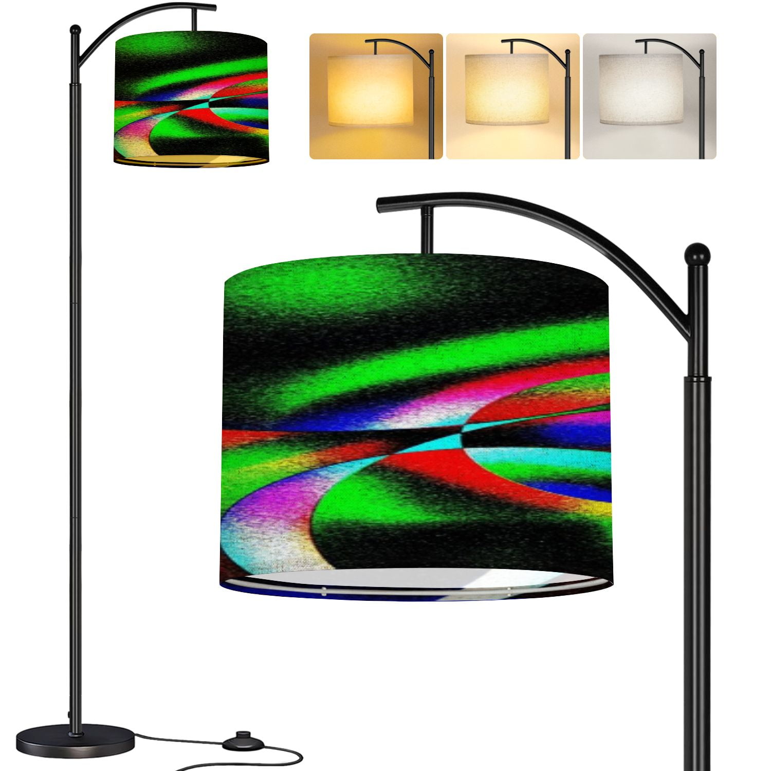 Arc Floor Lamp brush stroke graphic abstract Art nice Color splashes ...