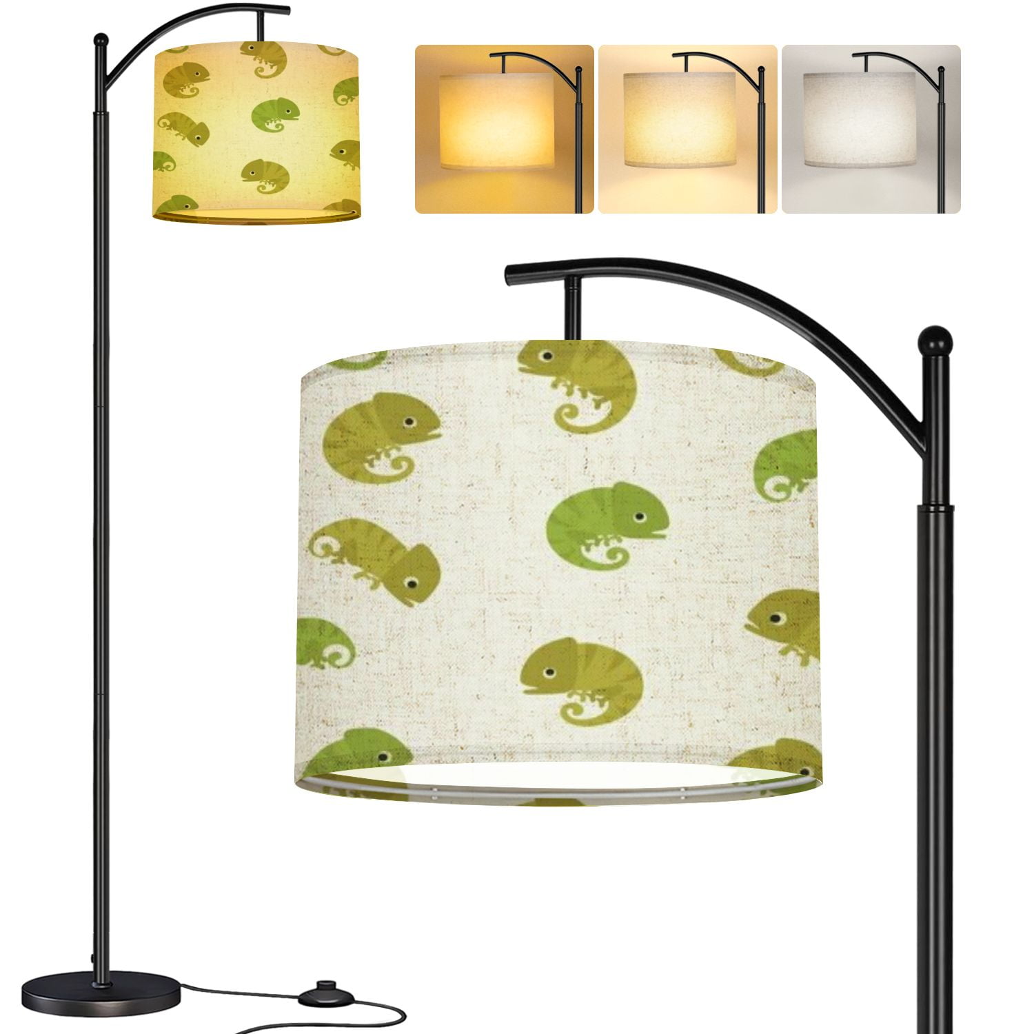 Arc Floor Lamp chameleon flat wrapper fabric cover etc Tall Modern Standing Lamp LED Adjustable ...