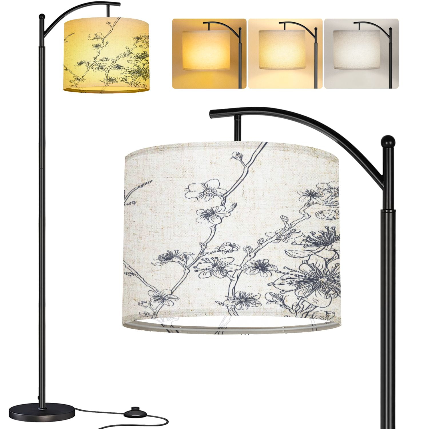 Arc Floor Lamp cherry blossom peach flowers spring Tall Modern Standing ...