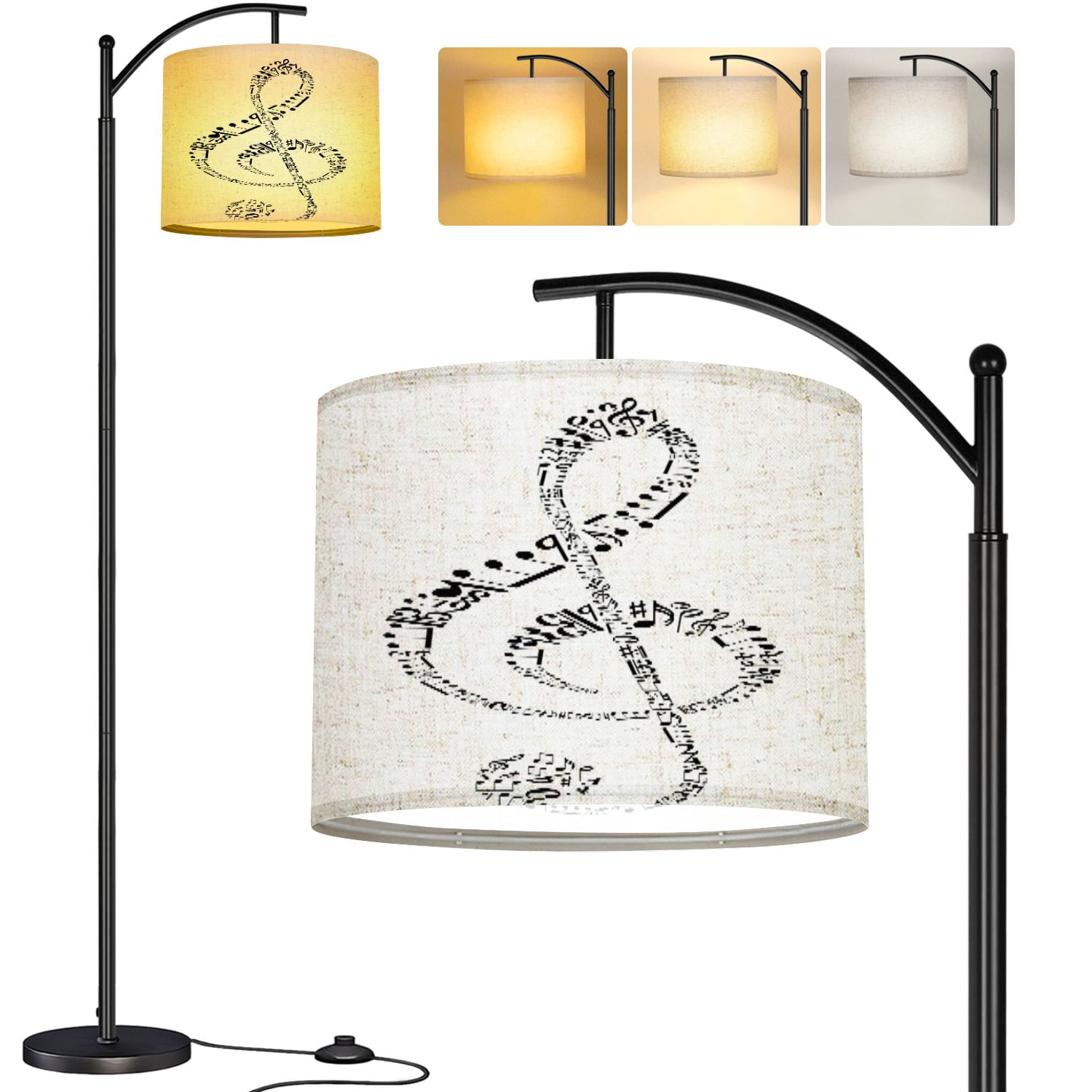 Arc Floor Lamp clef from sheet music symbols Tall Modern Standing Lamp ...