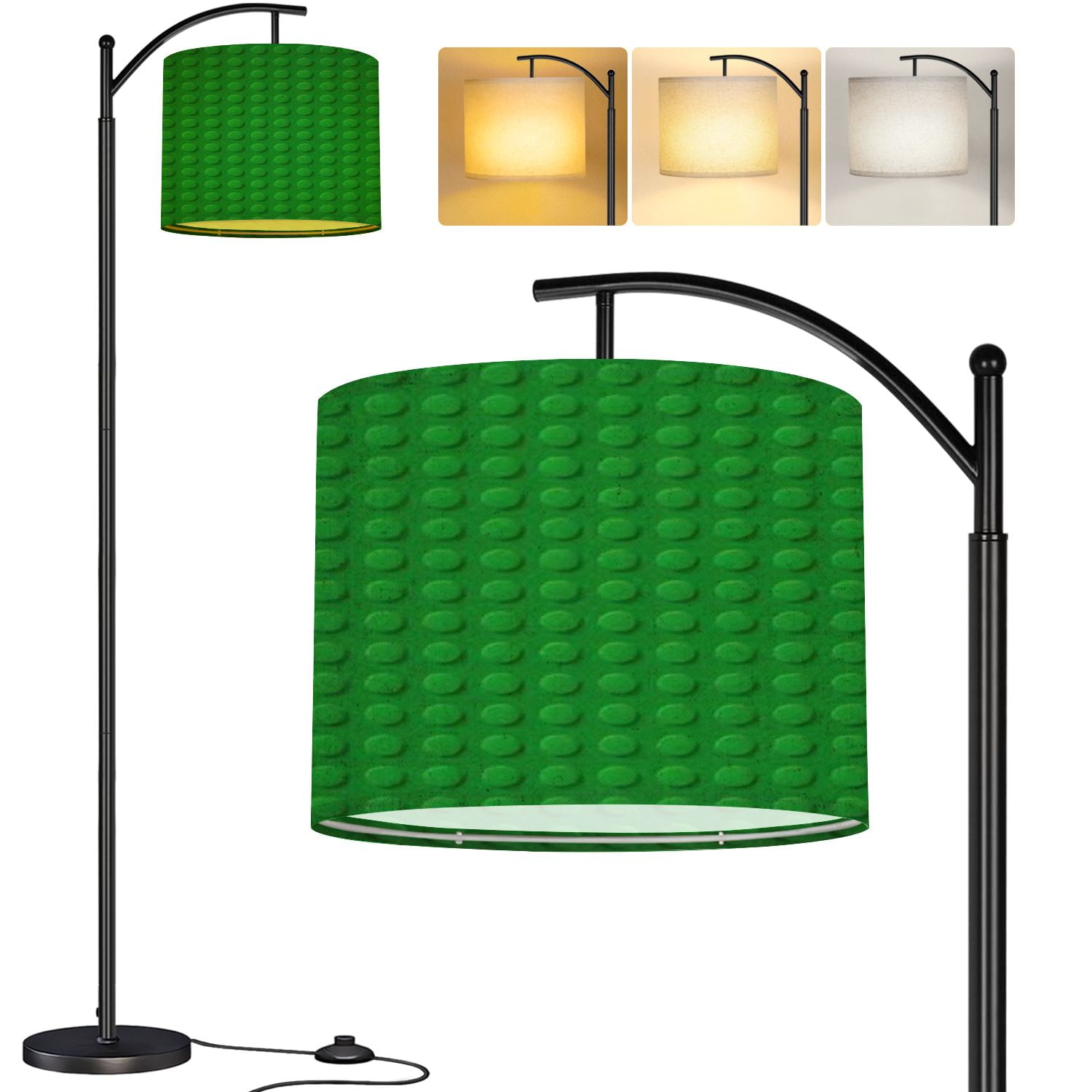 Arc Floor Lamp closeup plastic construction block Green Tall Modern ...