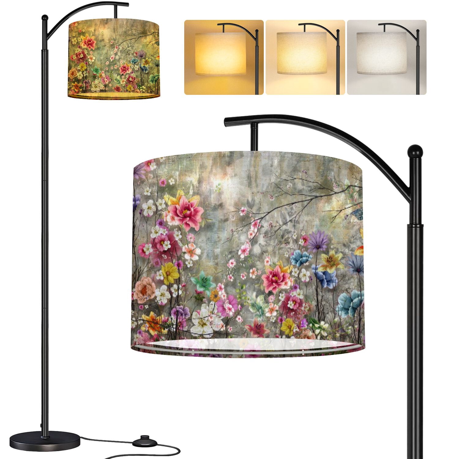 Arc Floor Lamp collection Modern abstract art colorful flowers Spring ...