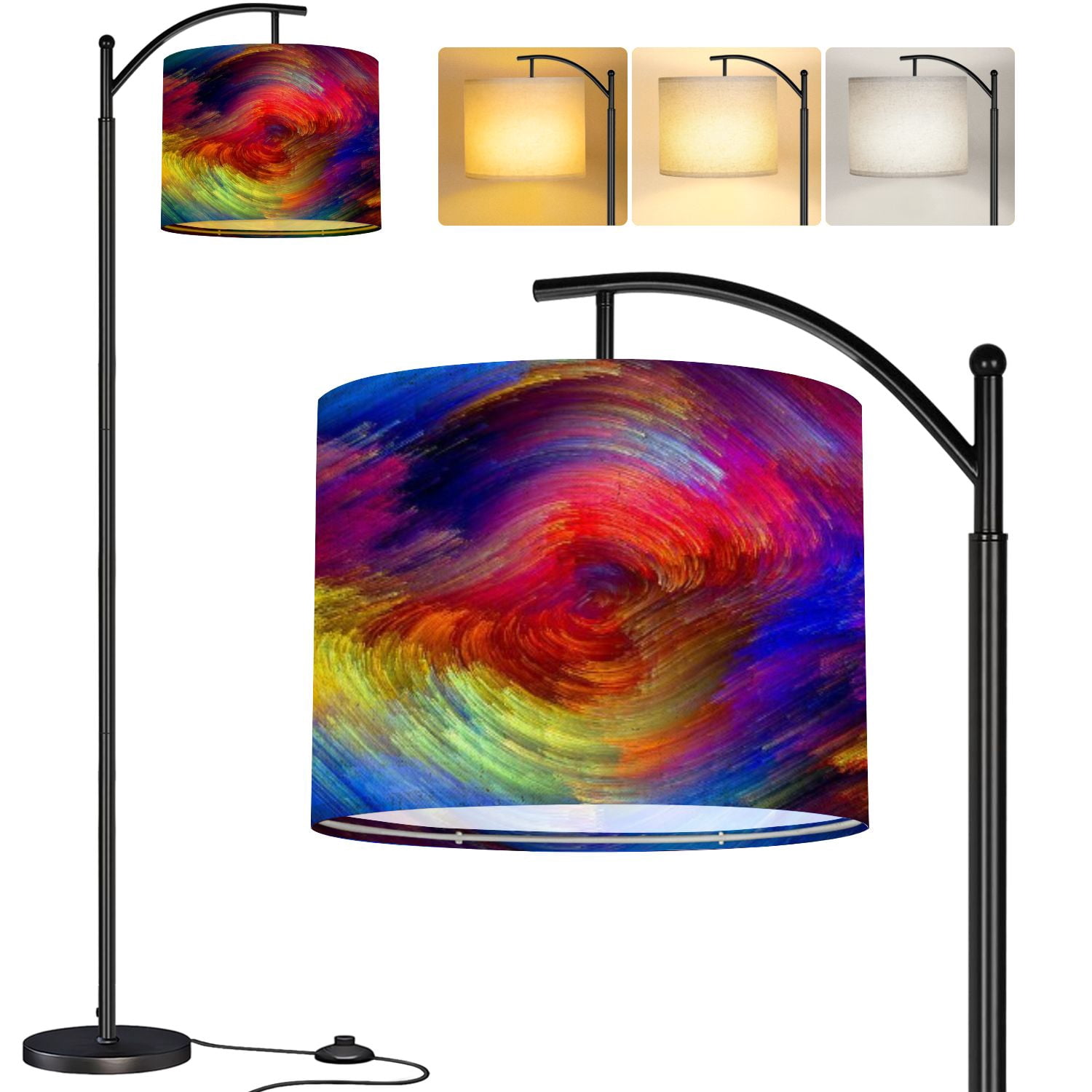 Arc Floor Lamp colorful african paintings pictures Tall Modern Standing ...