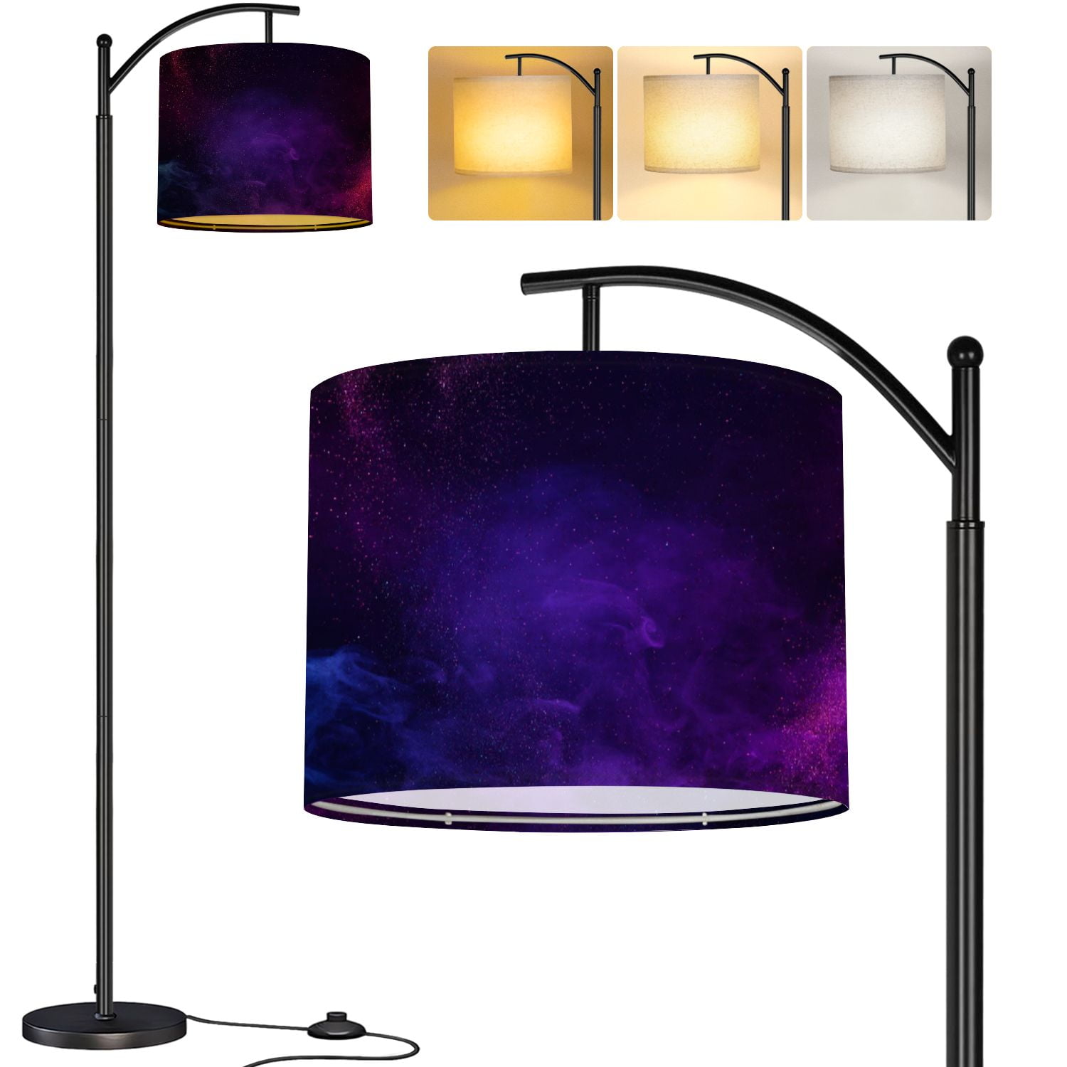 Arc Floor Lamp colorful clouds shiny glitter bursts Tall Modern ...