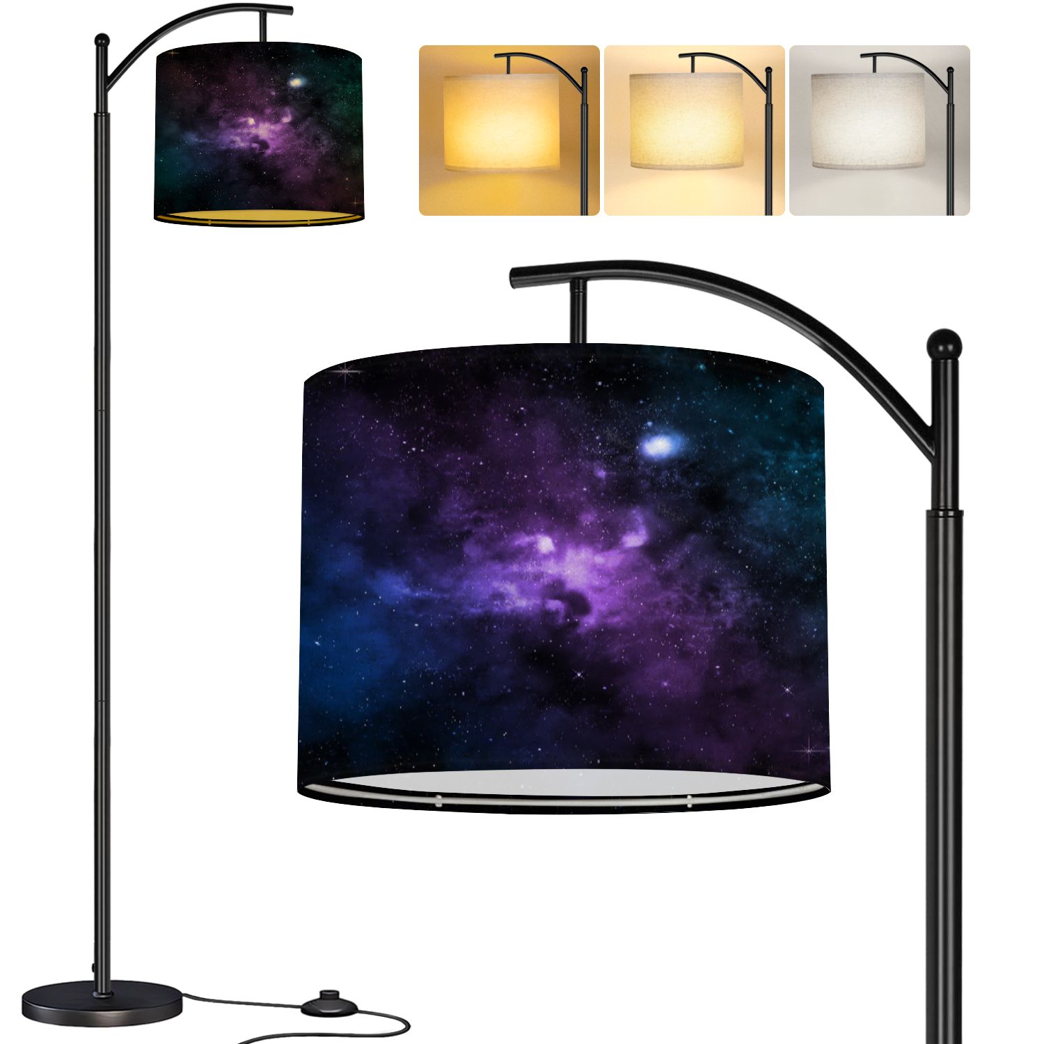 Arc Floor Lamp colorful galaxy nebula clouds starlight Tall Modern ...