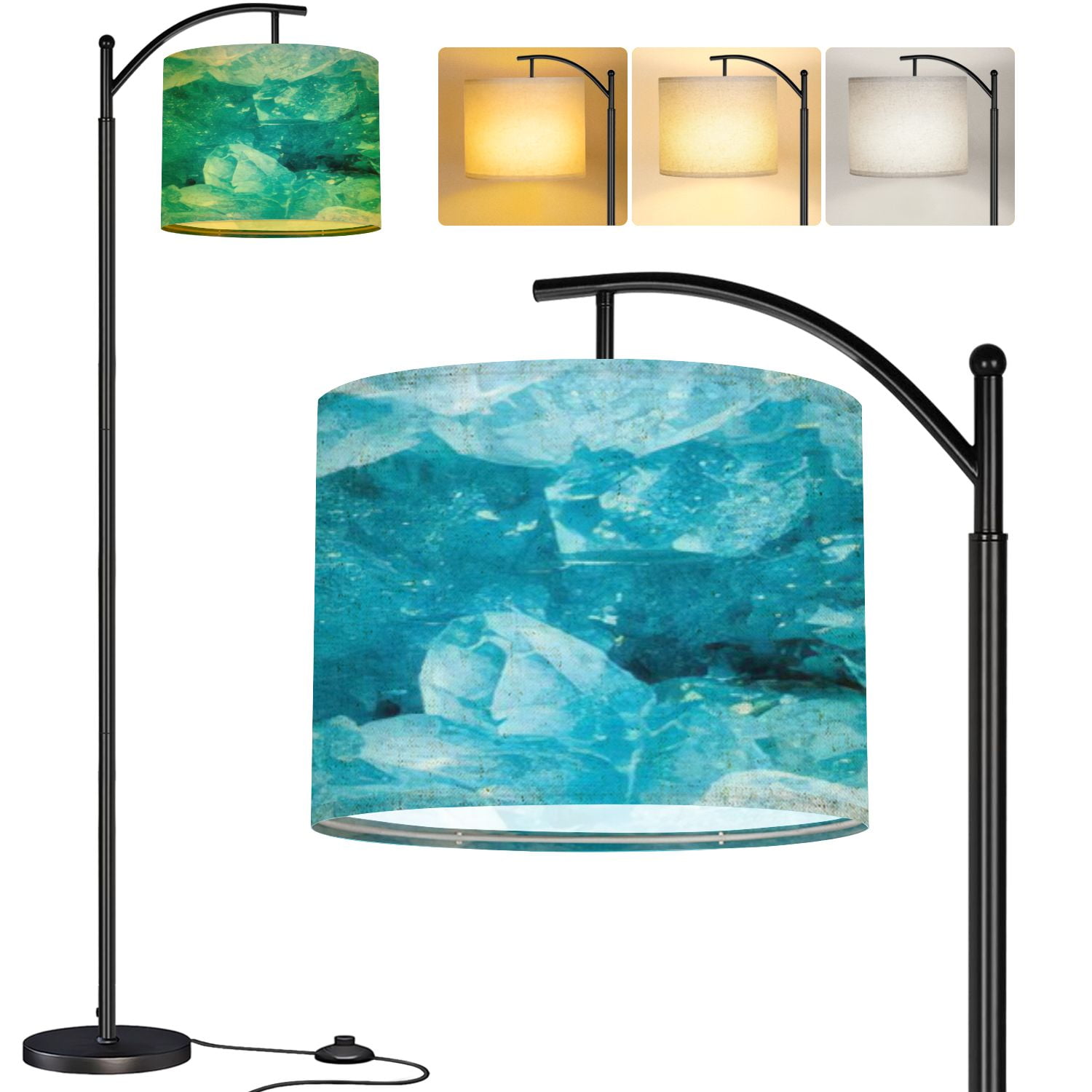 Arc Floor Lamp cross section slice detail macro aquamarine color geode ...