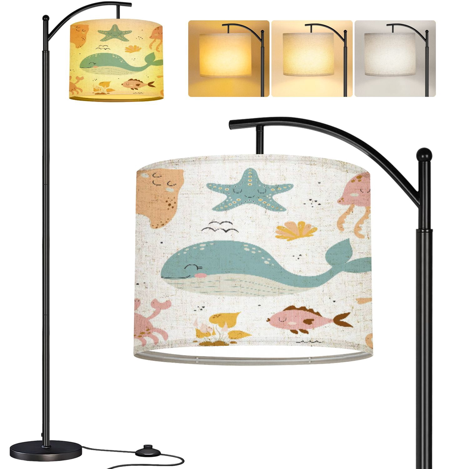 Arc Floor Lamp cute baby sea fishes crab whale stingray cartoon ...