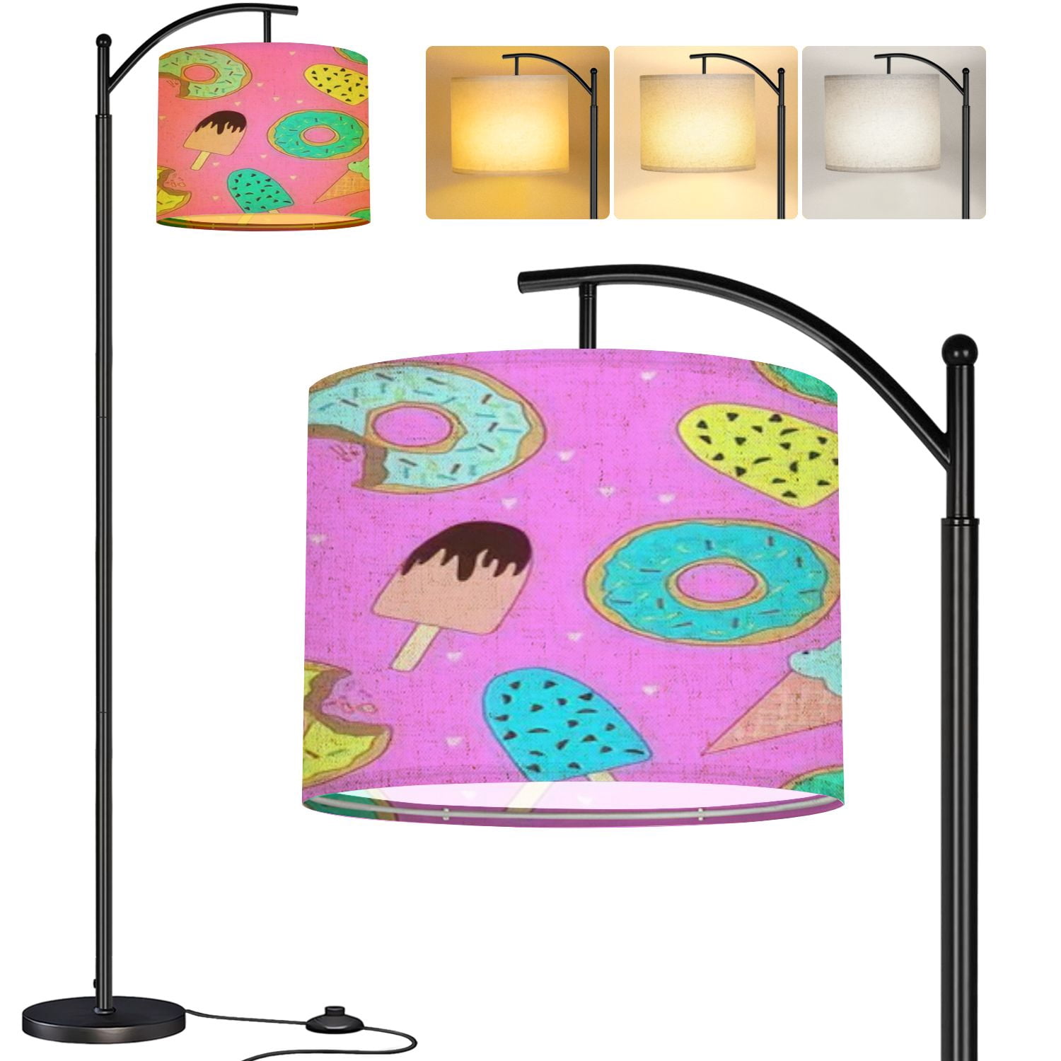 Arc Floor Lamp cute donuts ice cream Cute hand drawn Tall Modern ...