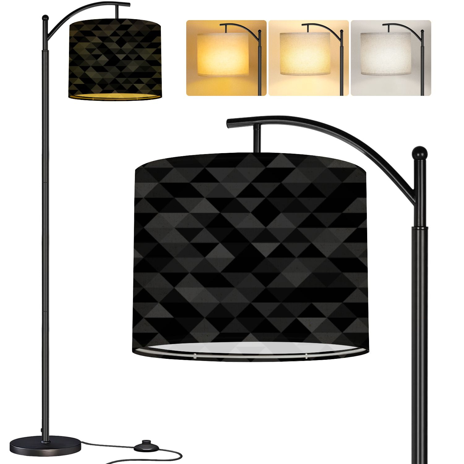Arc Floor Lamp dark abstract Geometric composed triangles Tall Modern ...