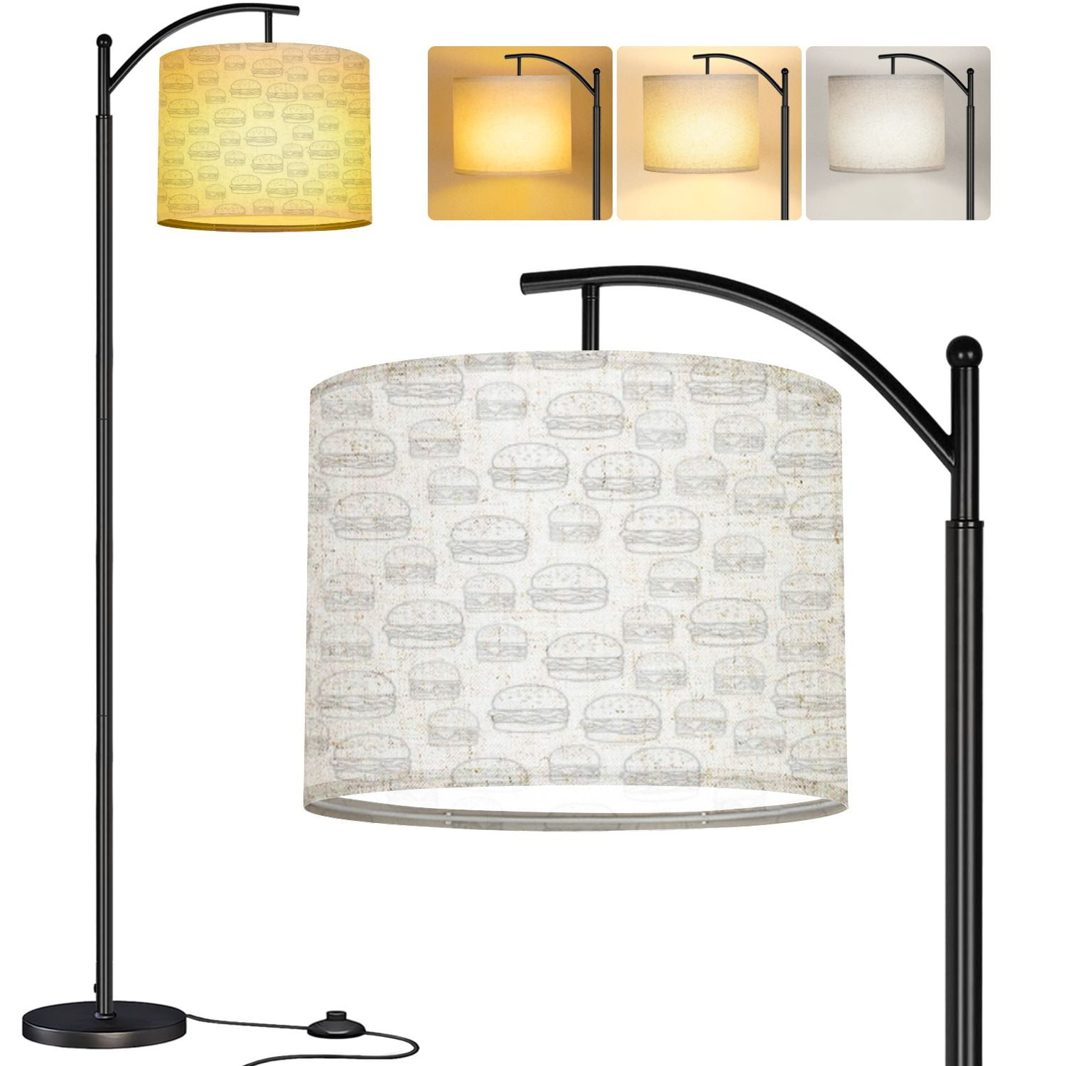 Arc Floor Lamp doodle burger doodle fast food burger seamless pattern ...