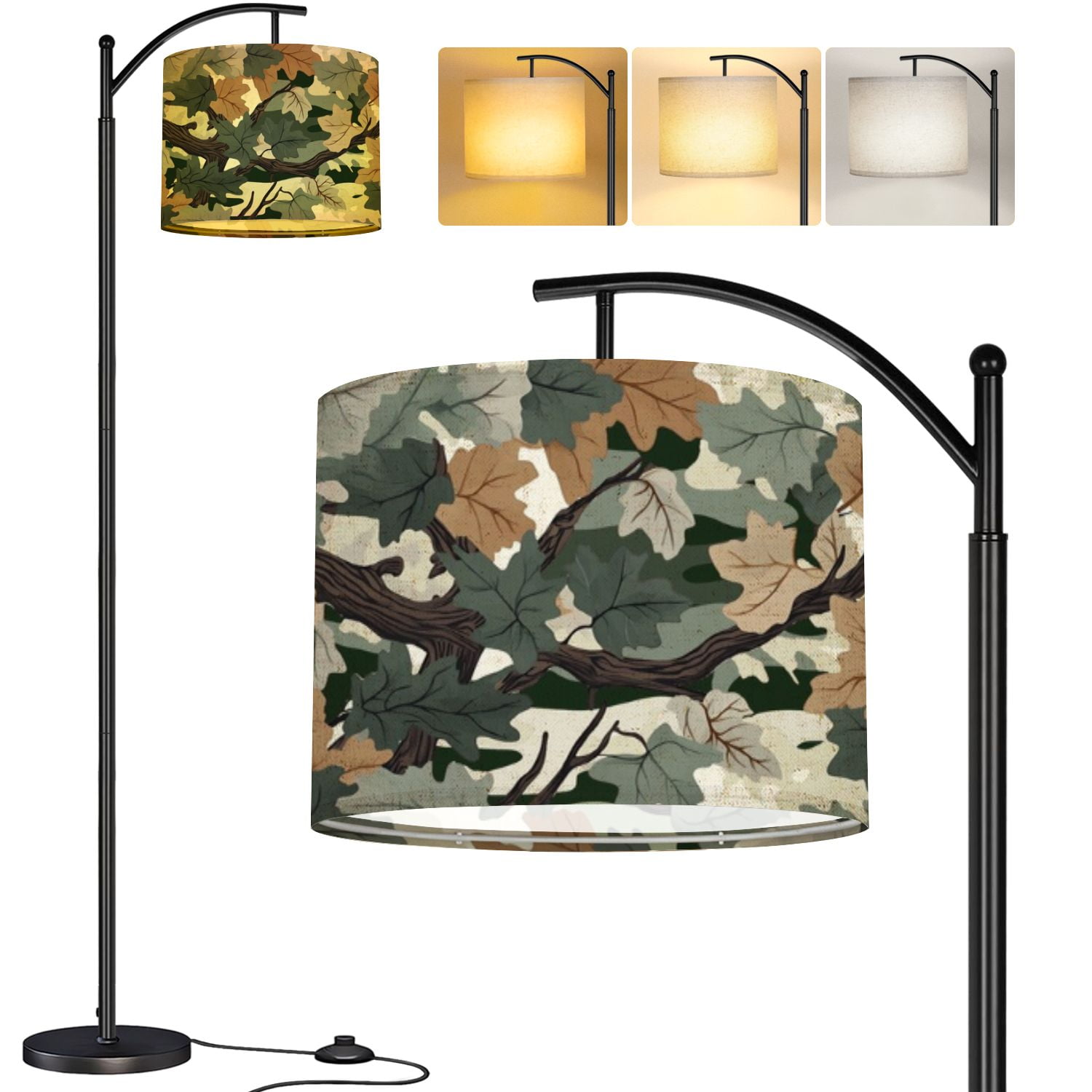 Arc Floor Lamp eal tree forest camouflage seamless pattern design ...