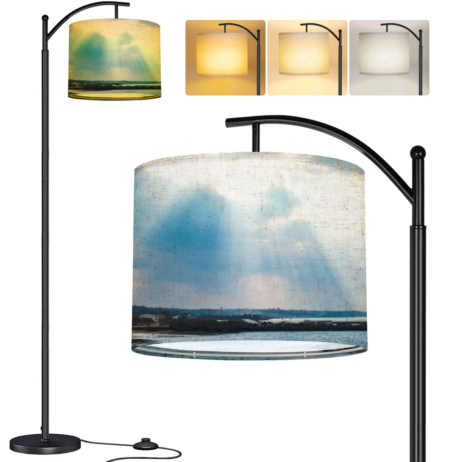 Arc Floor Lamp falling sun Tall Modern Standing Lamp LED Adjustable ...