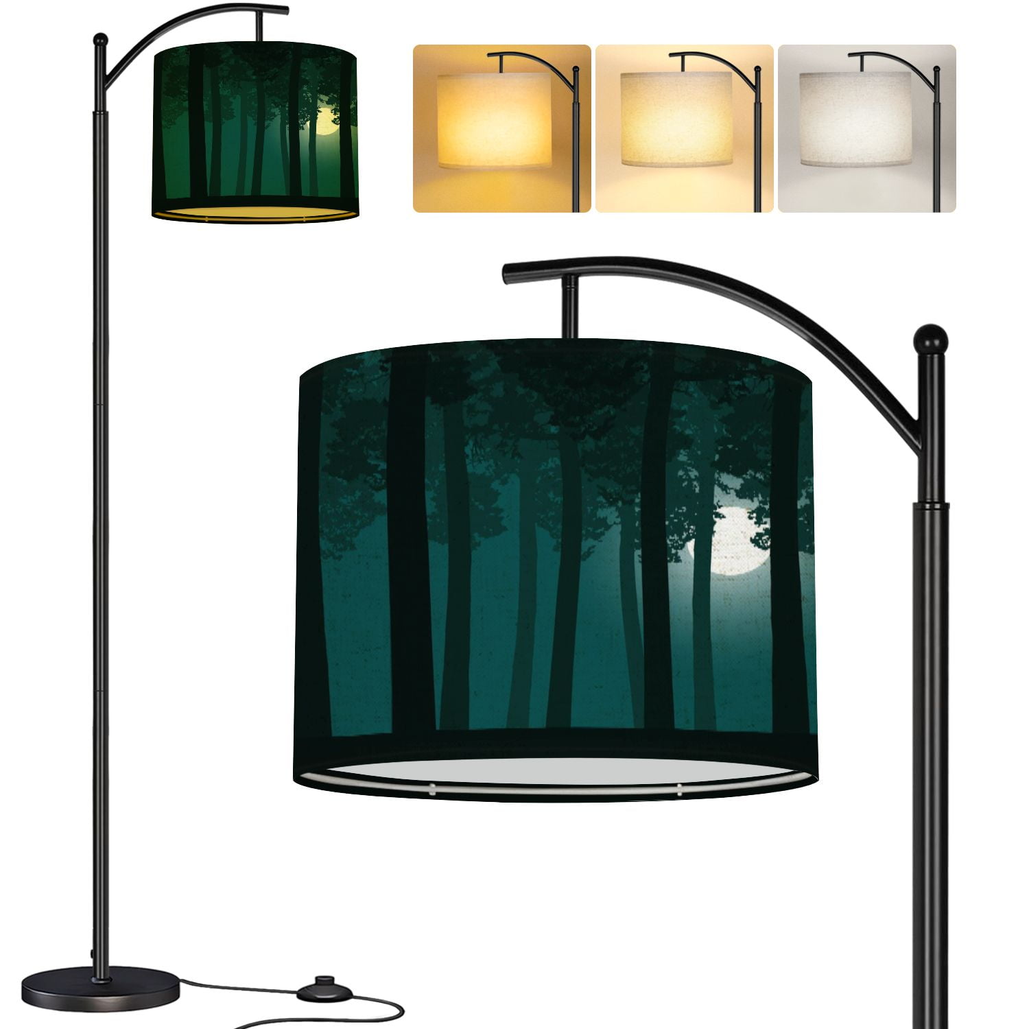 Arc Floor Lamp green forest moonlight green Tall Modern Standing Lamp ...