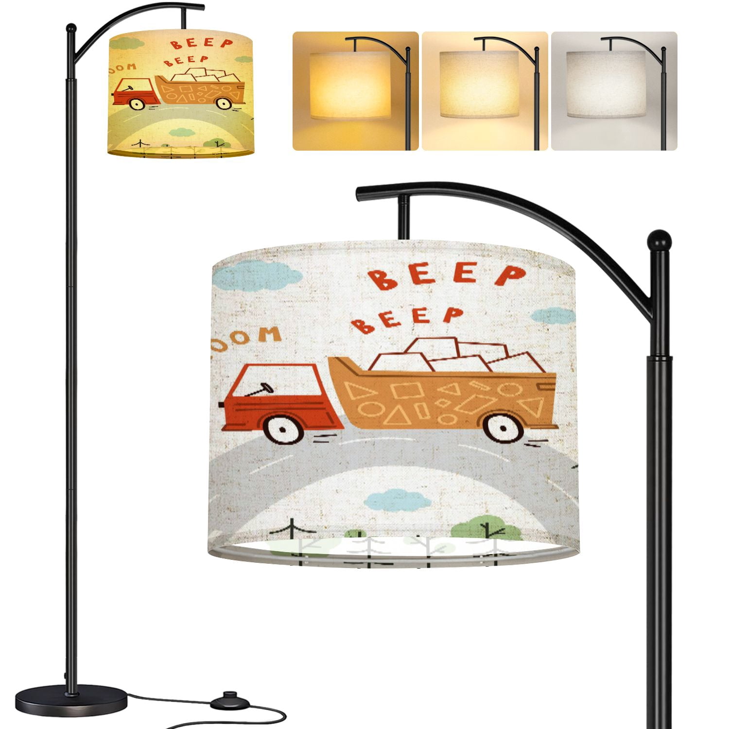 Arc Floor Lamp hand drawn cartoon truck baby for nursery poster boys ...