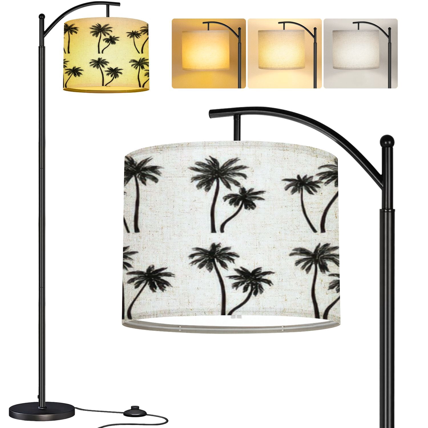 Arc Floor Lamp hand drawn palm trees for prints Tropical nature Tall ...