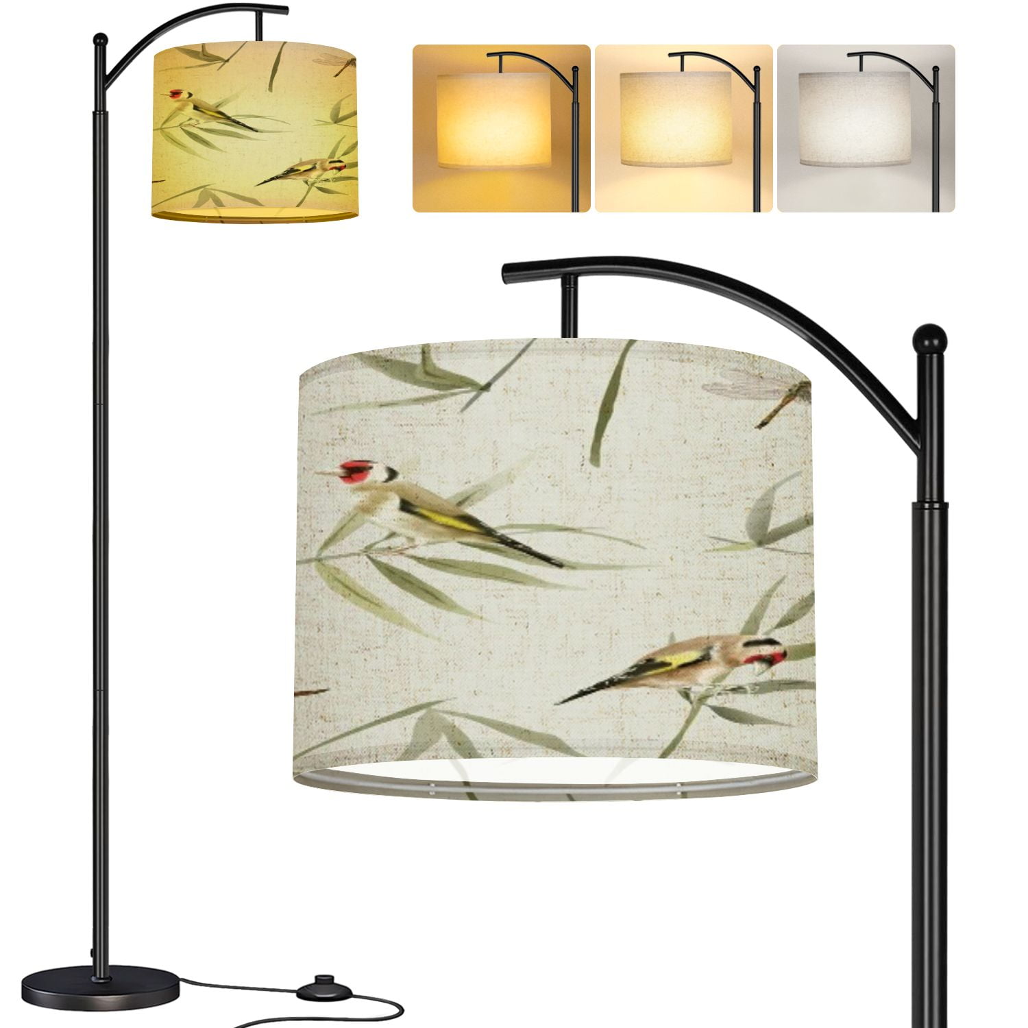 Arc Floor Lamp hand painted watercolor bamboo seamless pattern Tall ...