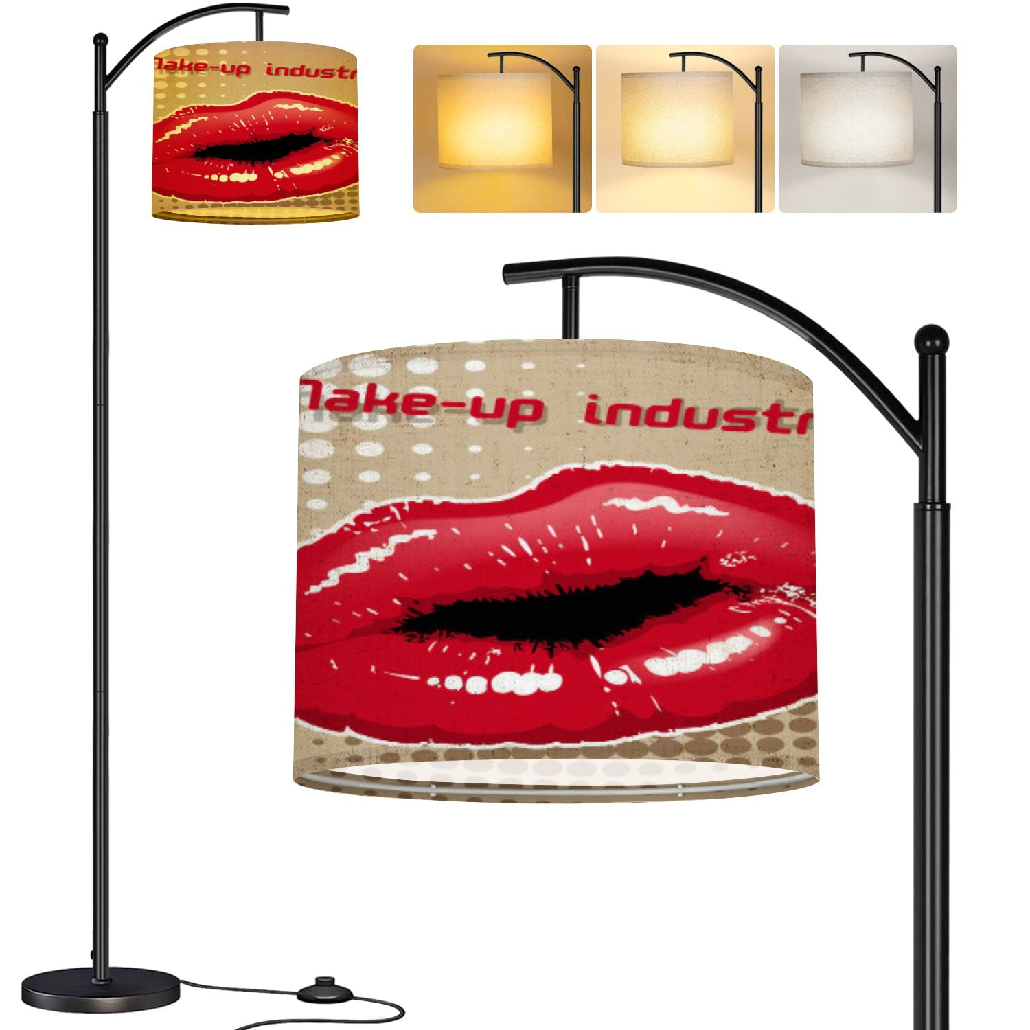 Arc Floor Lamp human lips label Tall Modern Standing Lamp LED ...
