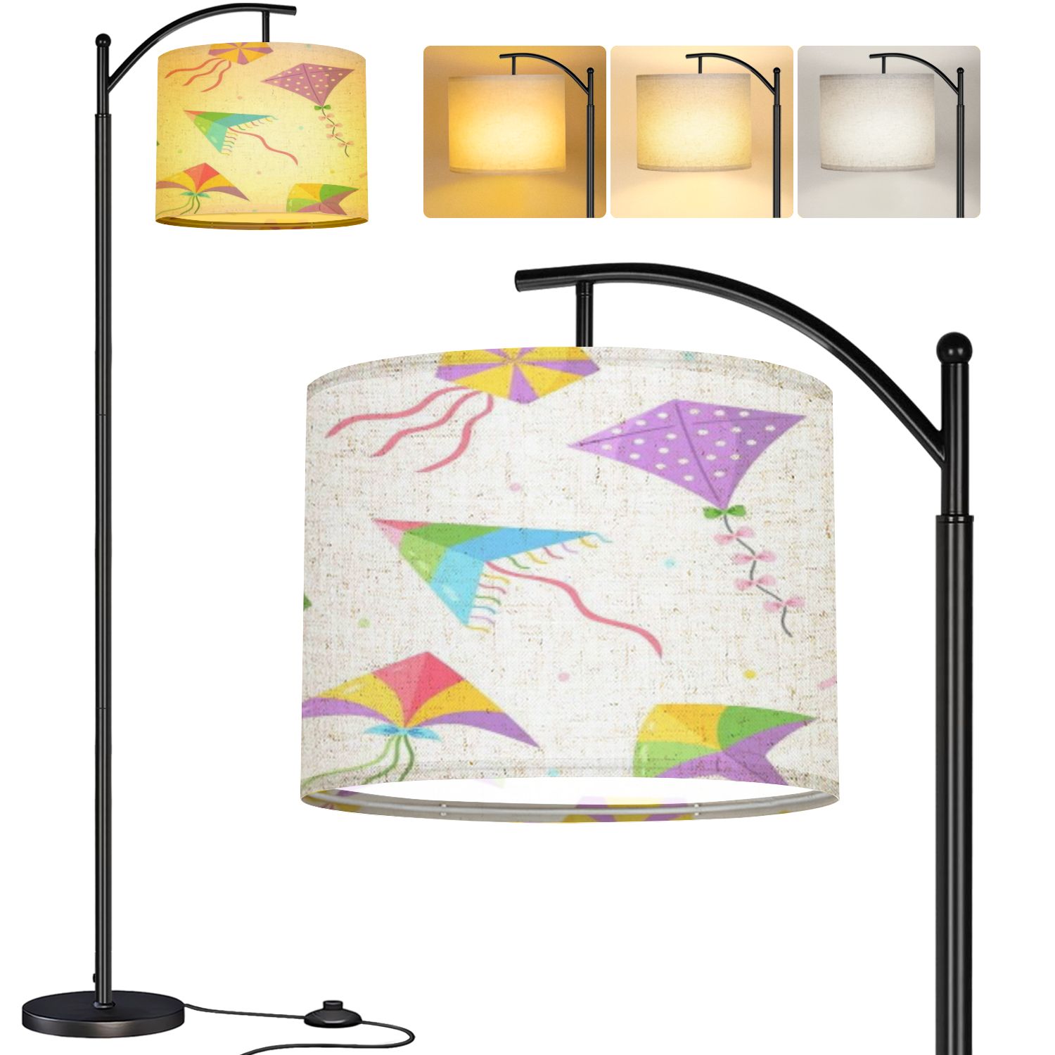 Arc Floor Lamp kites seamless pattern Cute for kids different wind ...