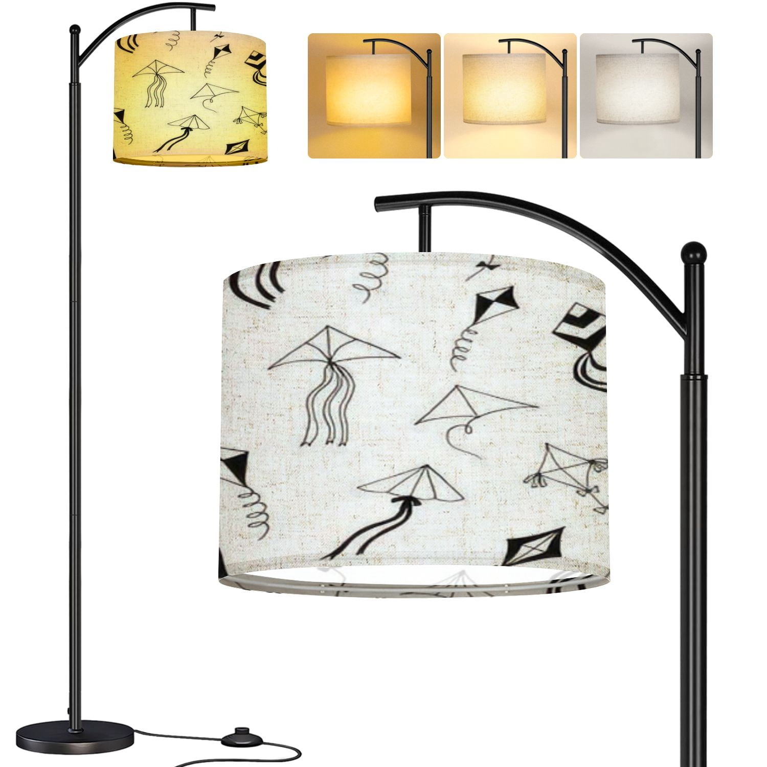 Arc Floor Lamp kites seamless pattern hand drawn doodle minimalism ...