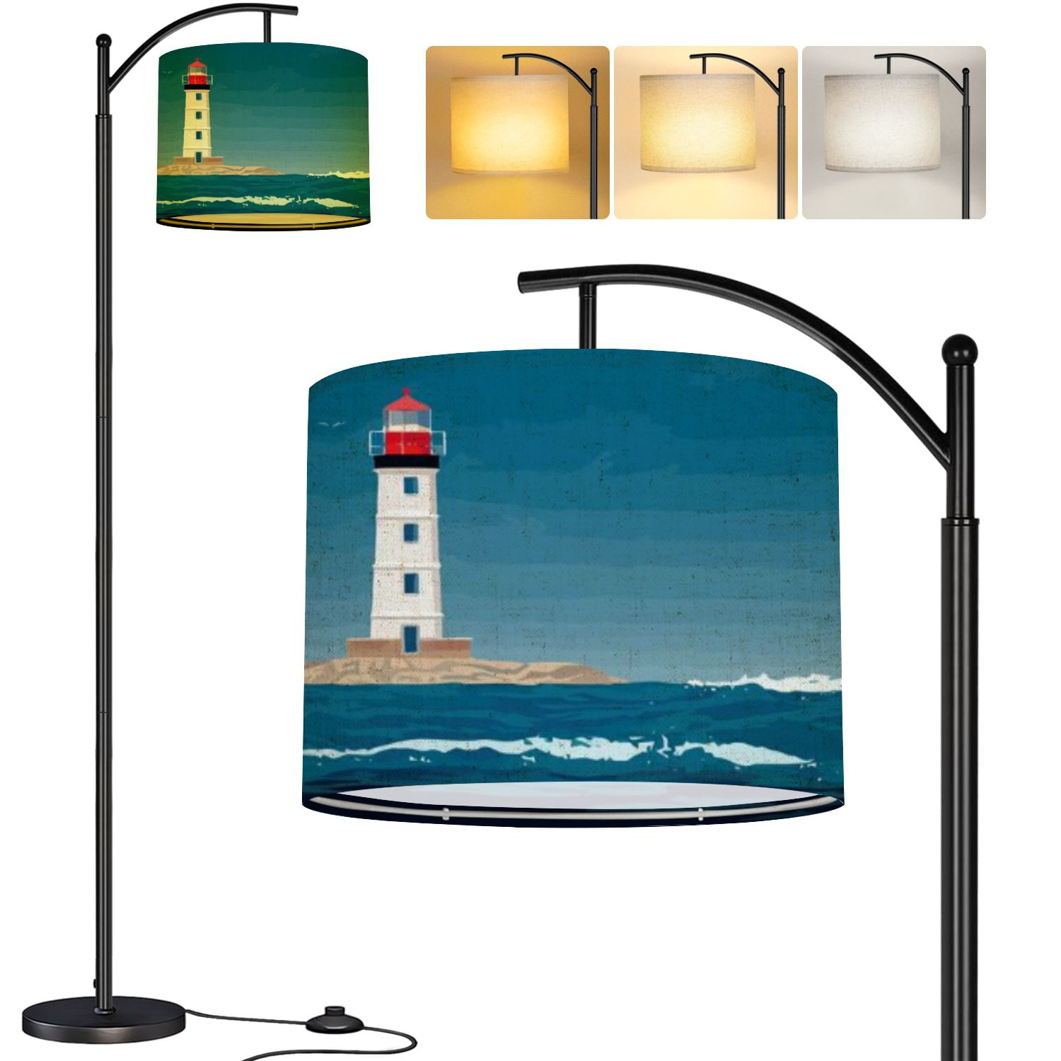 Arc Floor Lamp lighthouse ocean view Tall Modern Standing Lamp LED ...