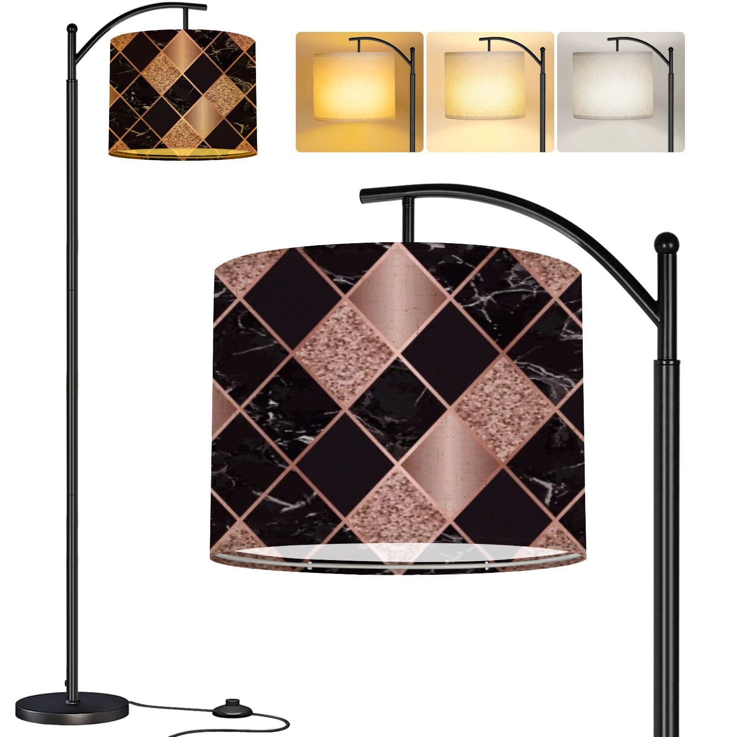 Arc Floor Lamp marble seamless pink golden geometric diagonal lines ...