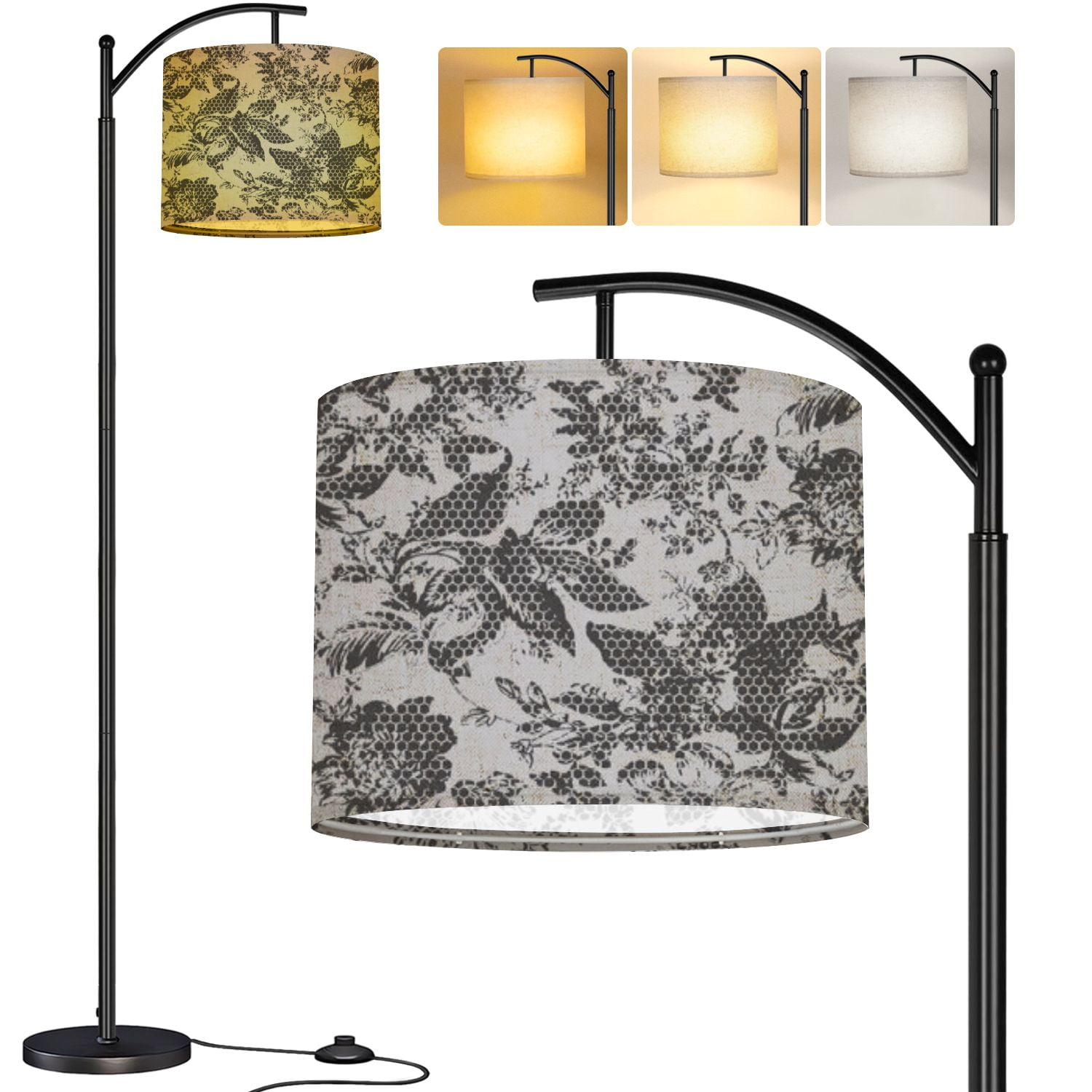 Arc Floor Lamp modern flowers texture honey comb animal skin pattern ...