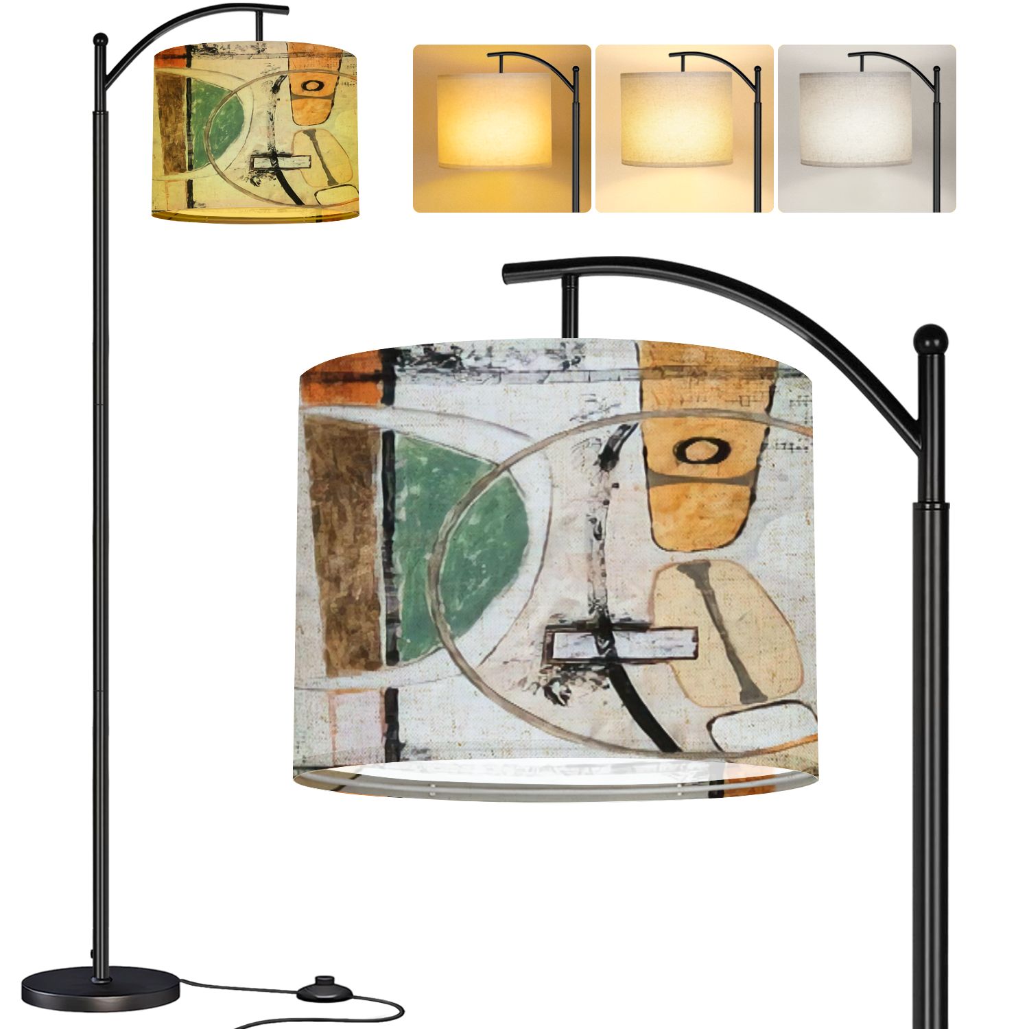 Arc Floor Lamp modernist abstract painting retro feel which suggests ...