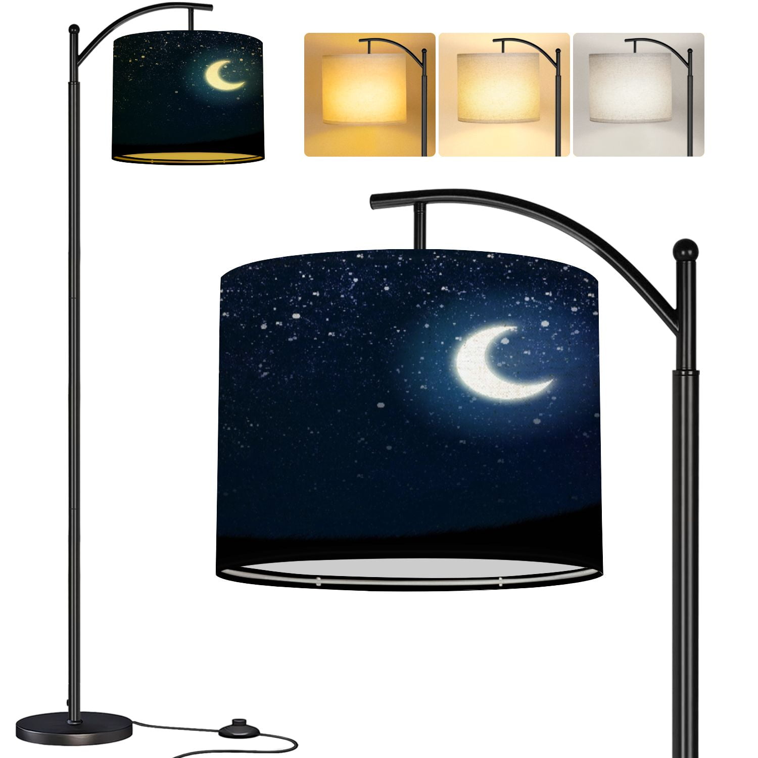 Arc Floor Lamp night sky stars crescent moon Tall Modern Standing Lamp ...