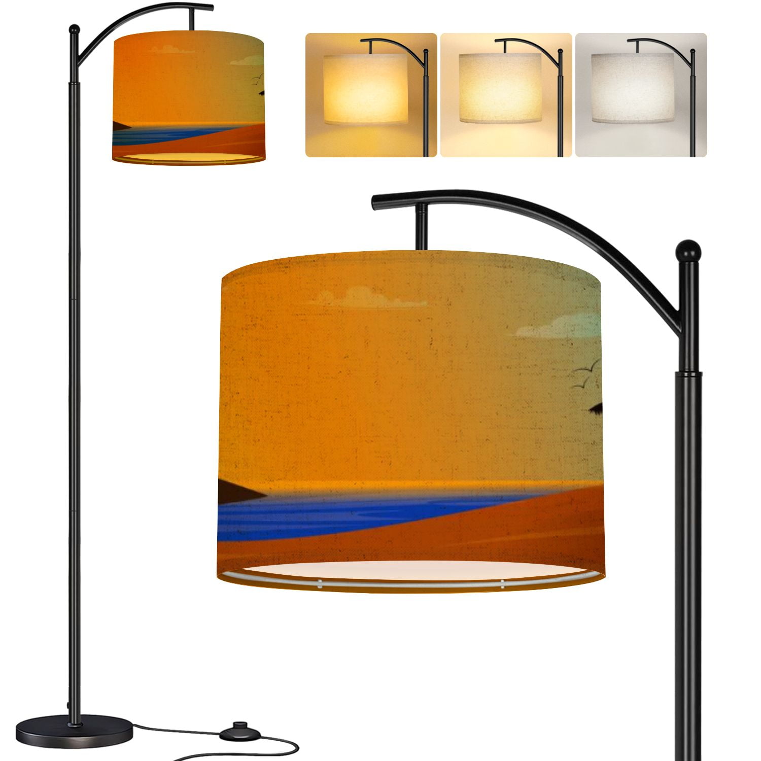 Arc Floor Lamp ocean beach sunset dynamic line orange color abstract ...