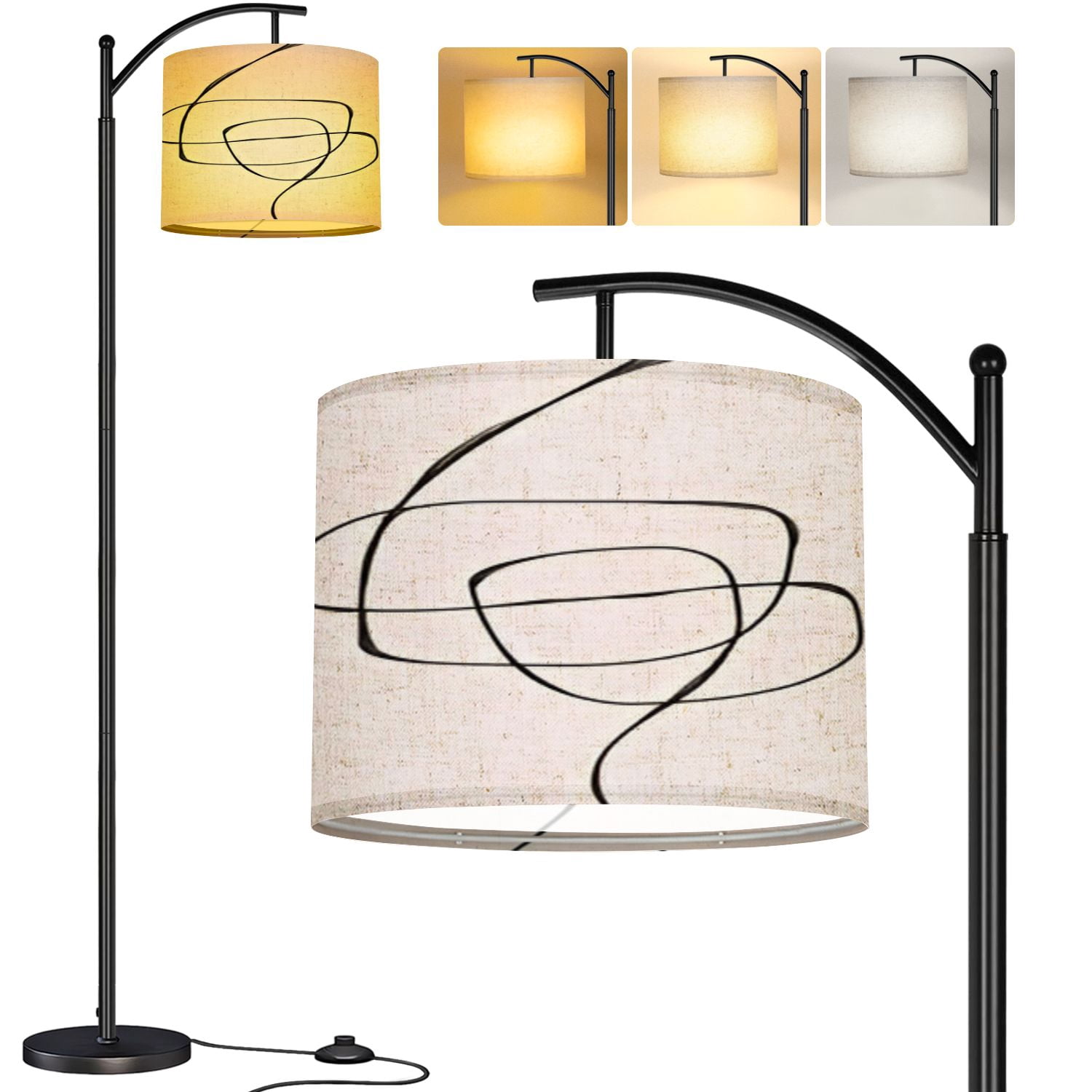 Arc Floor Lamp organic abstract shapes line retro colors Pastel boho ...