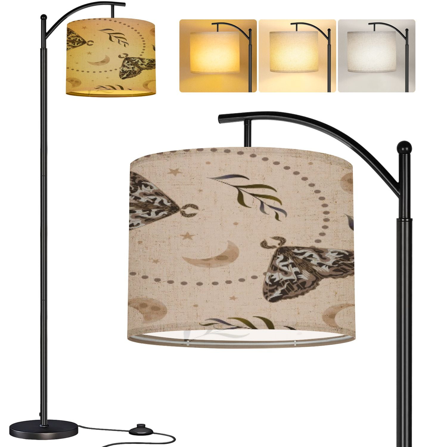 Arc Floor Lamp phases moon stars herbs Seamless ethnic style earthy ...