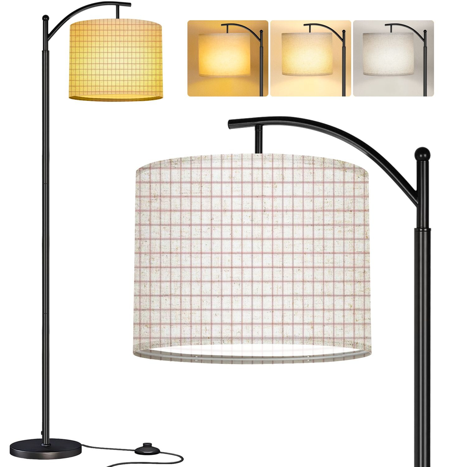 Arc Floor Lamp pink gingham plaid checkered pattern for backdrop ...