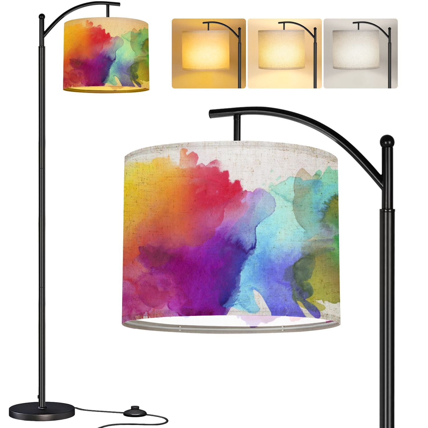 Arc Floor Lamp rainbow colored watercolor paints paper abstract ...