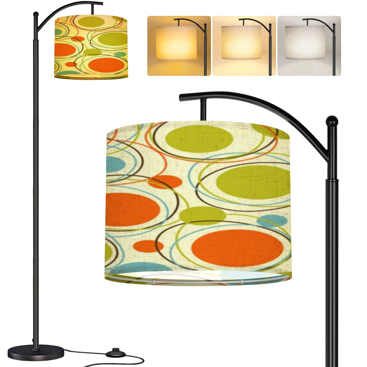 Arc Floor Lamp retro abstract seamless pattern Tall Modern Standing ...