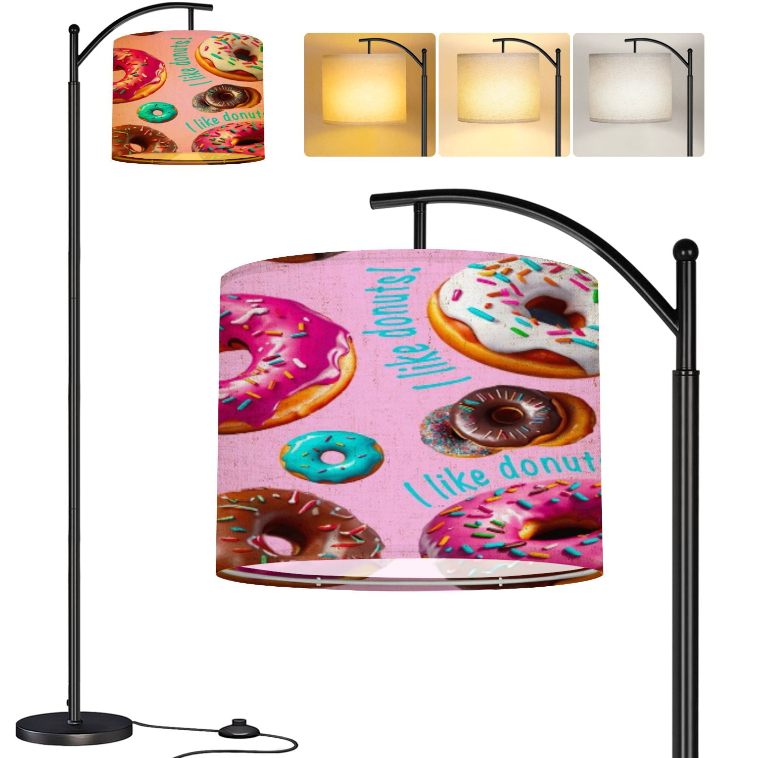 Arc Floor Lamp seamless 3d donuts modern style pink color Tall Modern ...