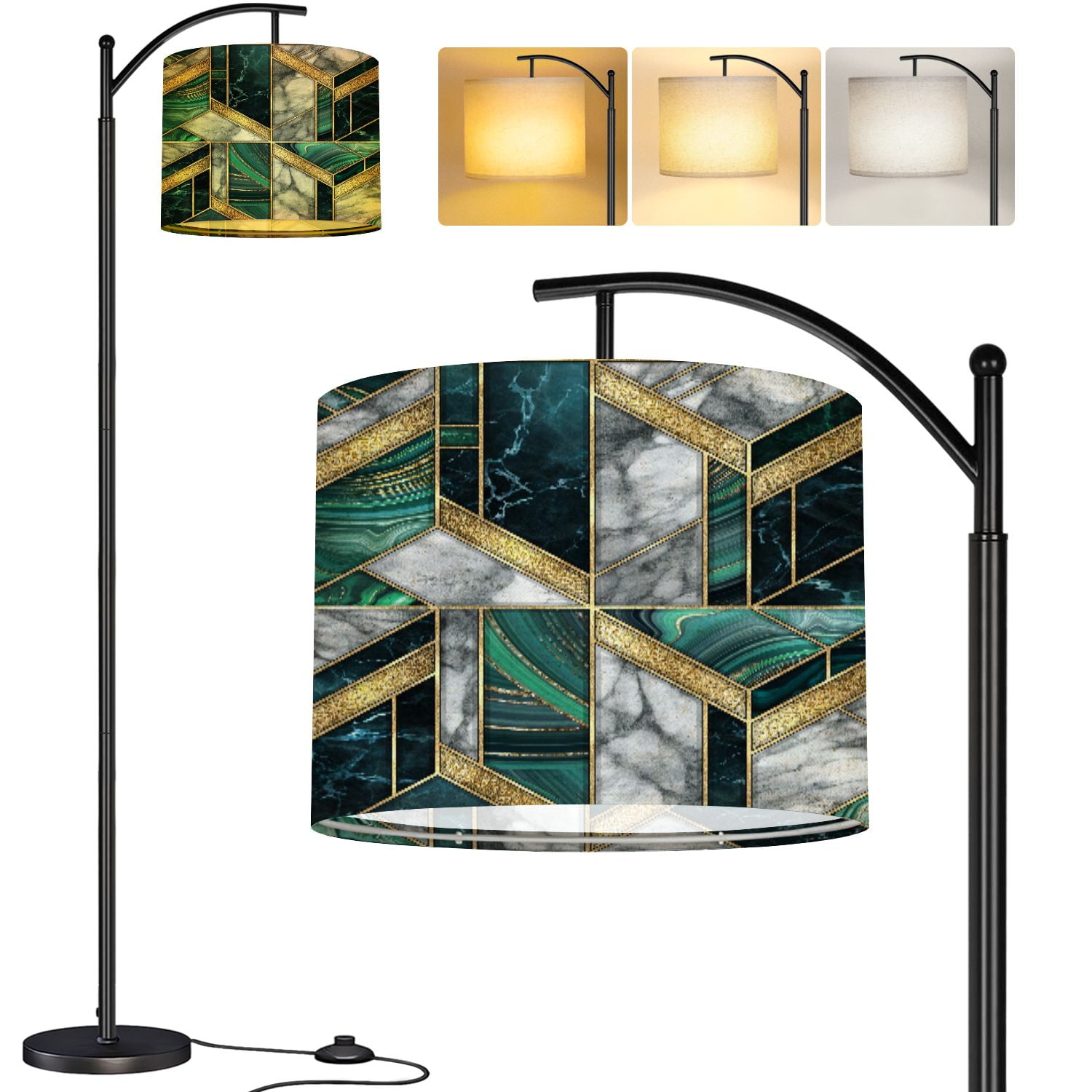 Arc Floor Lamp seamless abstract modern marble malachite gold mosaic ...