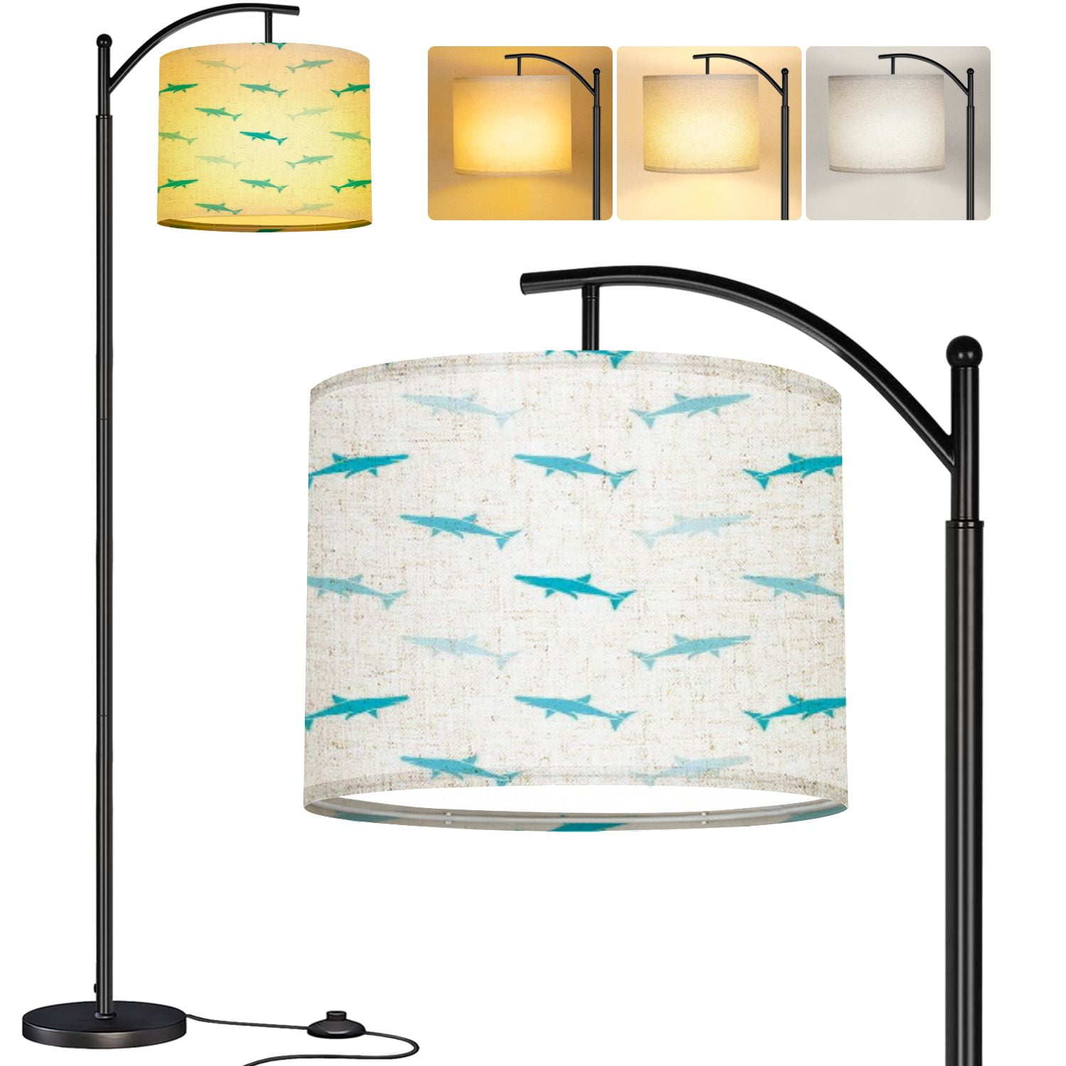 Arc Floor Lamp seamless abstract shark symbols elements used for ...