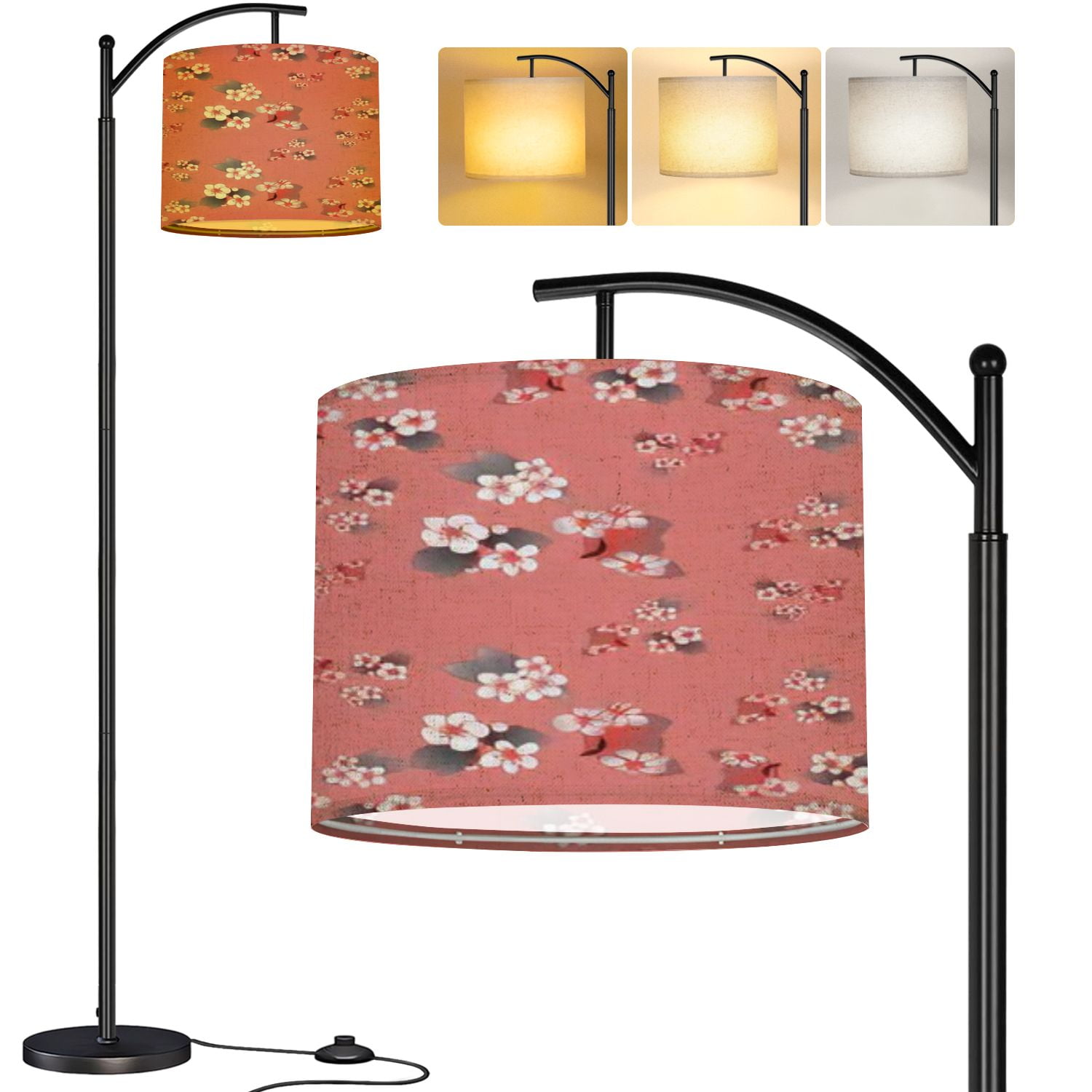 Arc Floor Lamp seamless floral Flowering sprigs Set blooming branches ...