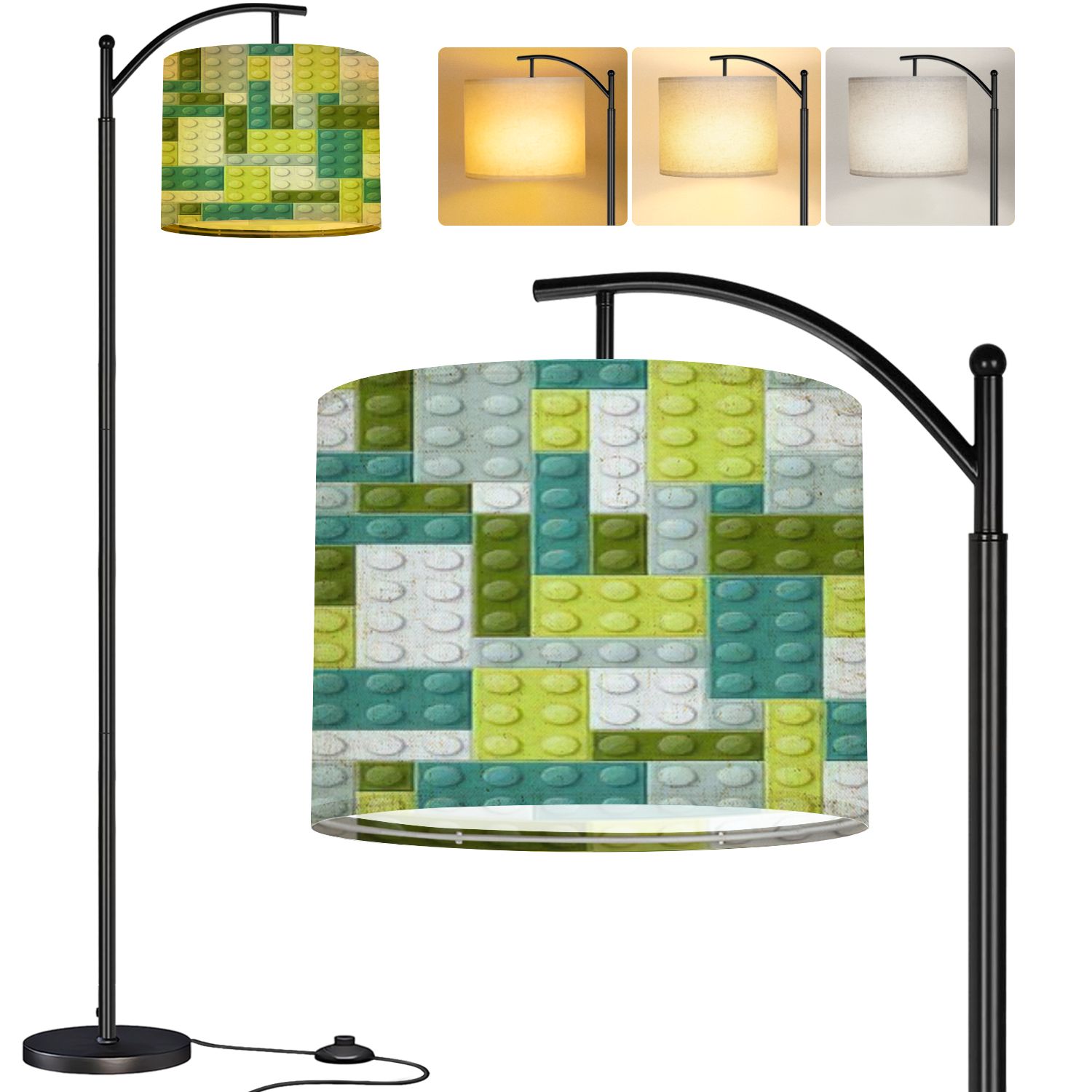 Arc Floor Lamp seamless gloss plastic parts colors Tall Modern Standing ...