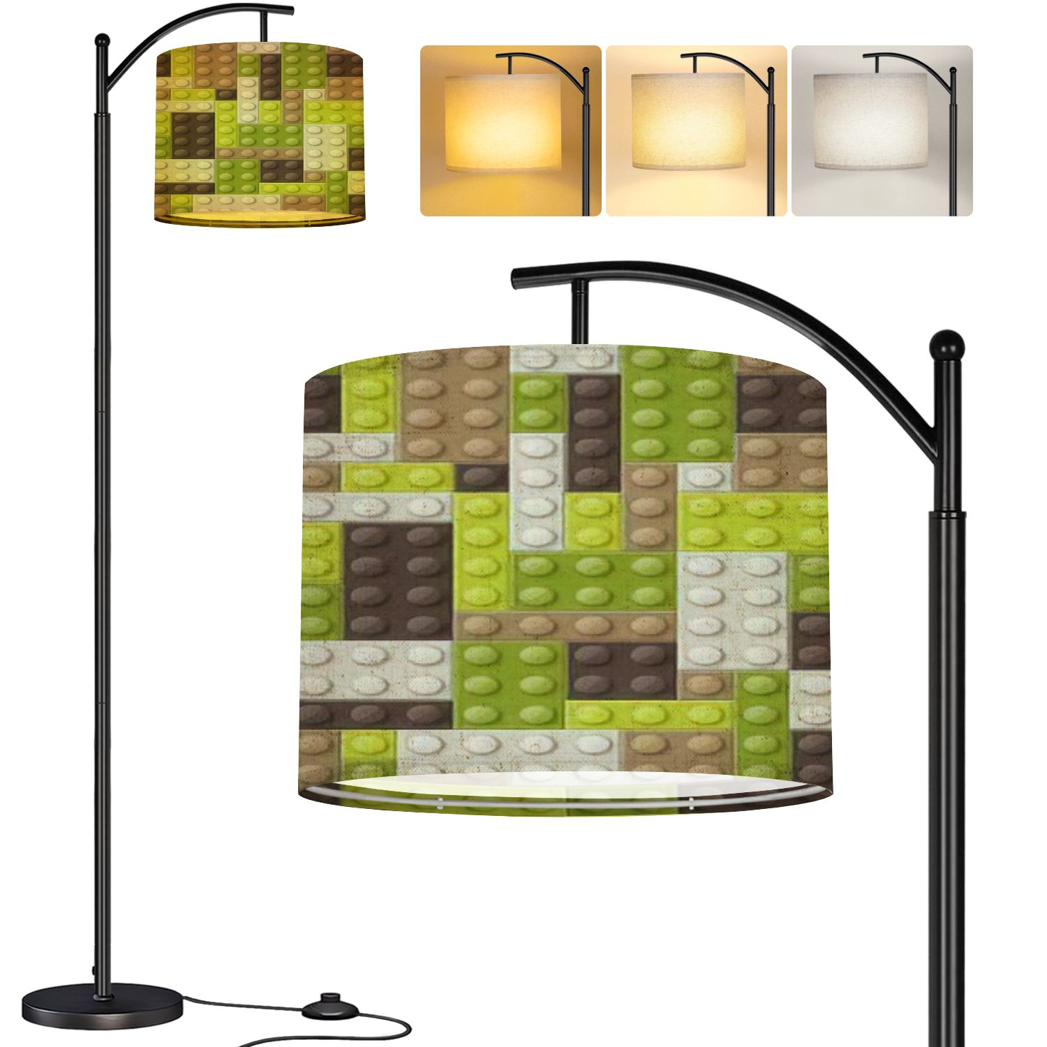 Arc Floor Lamp seamless gloss plastic parts colors Tall Modern Standing ...
